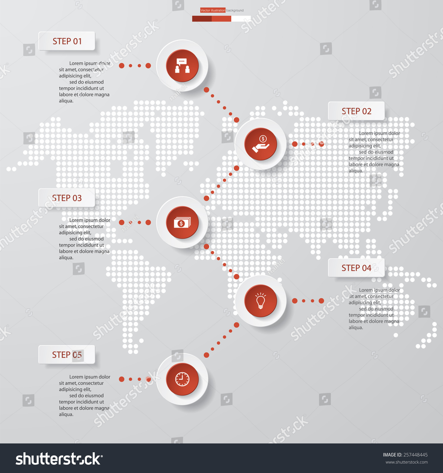 5 Steps Chart Templategraphic Website Layout: vector de stock (libre de ...