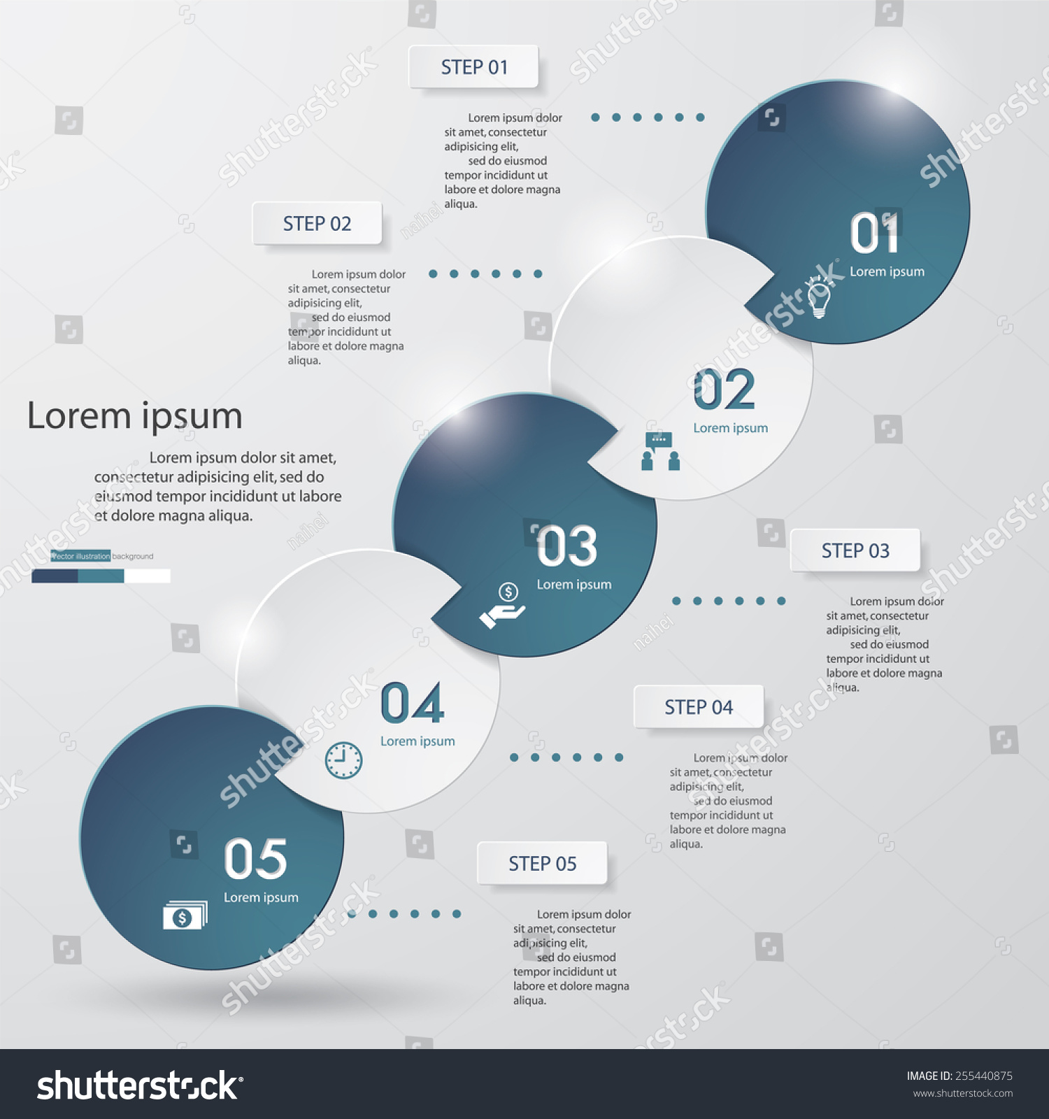 5 Steps Chart Templategraphic Website Layout Stock Vector (Royalty Free ...