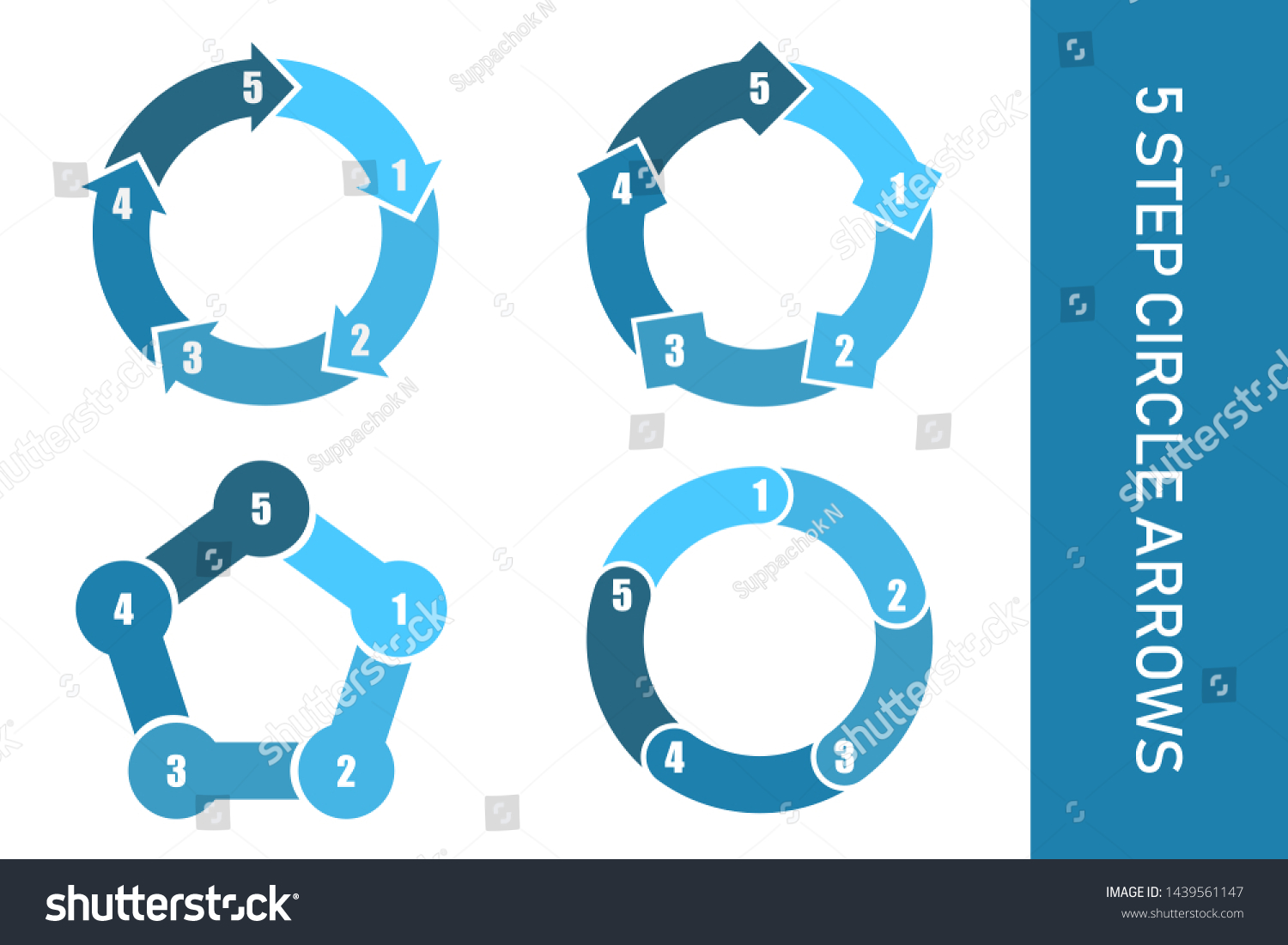 5 Steps Circle Arrows Collection Infographic Stock Vector (Royalty Free ...