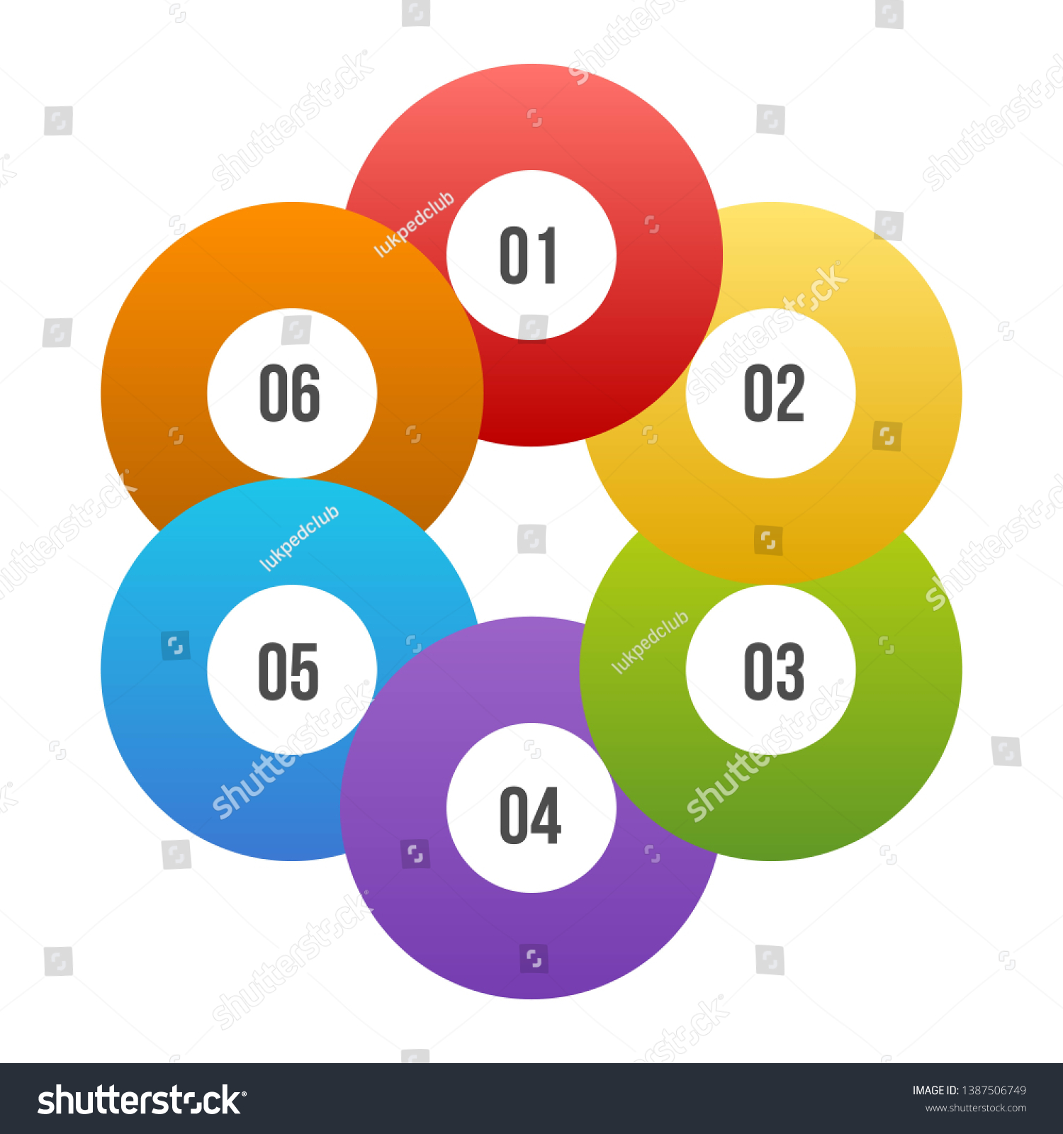 6 Steps Circle Chart Circle Infographic : image vectorielle de stock ...