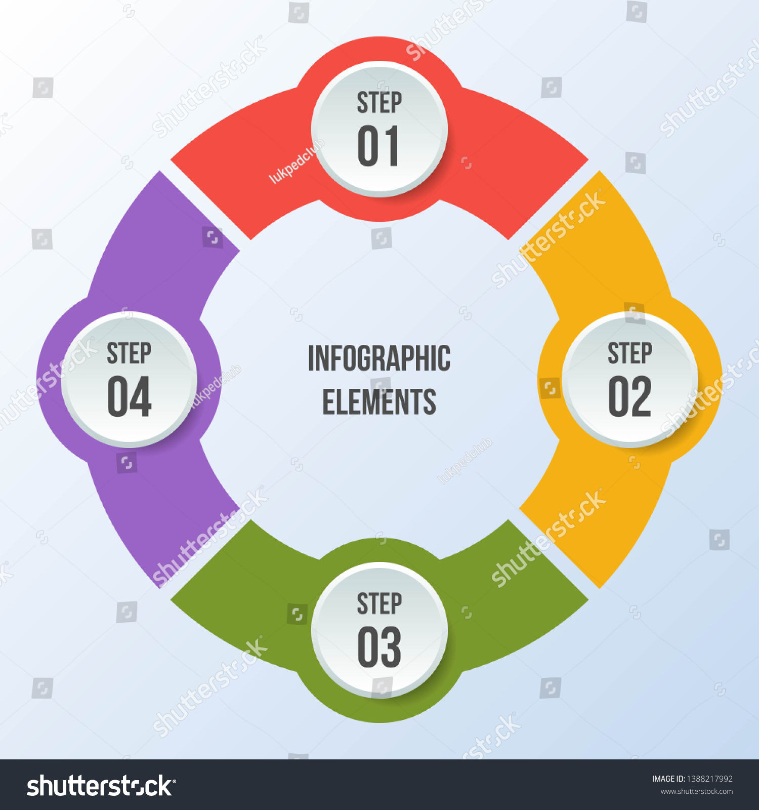 4 Steps Circle Chart Circle Infographic: vector de stock (libre de ...