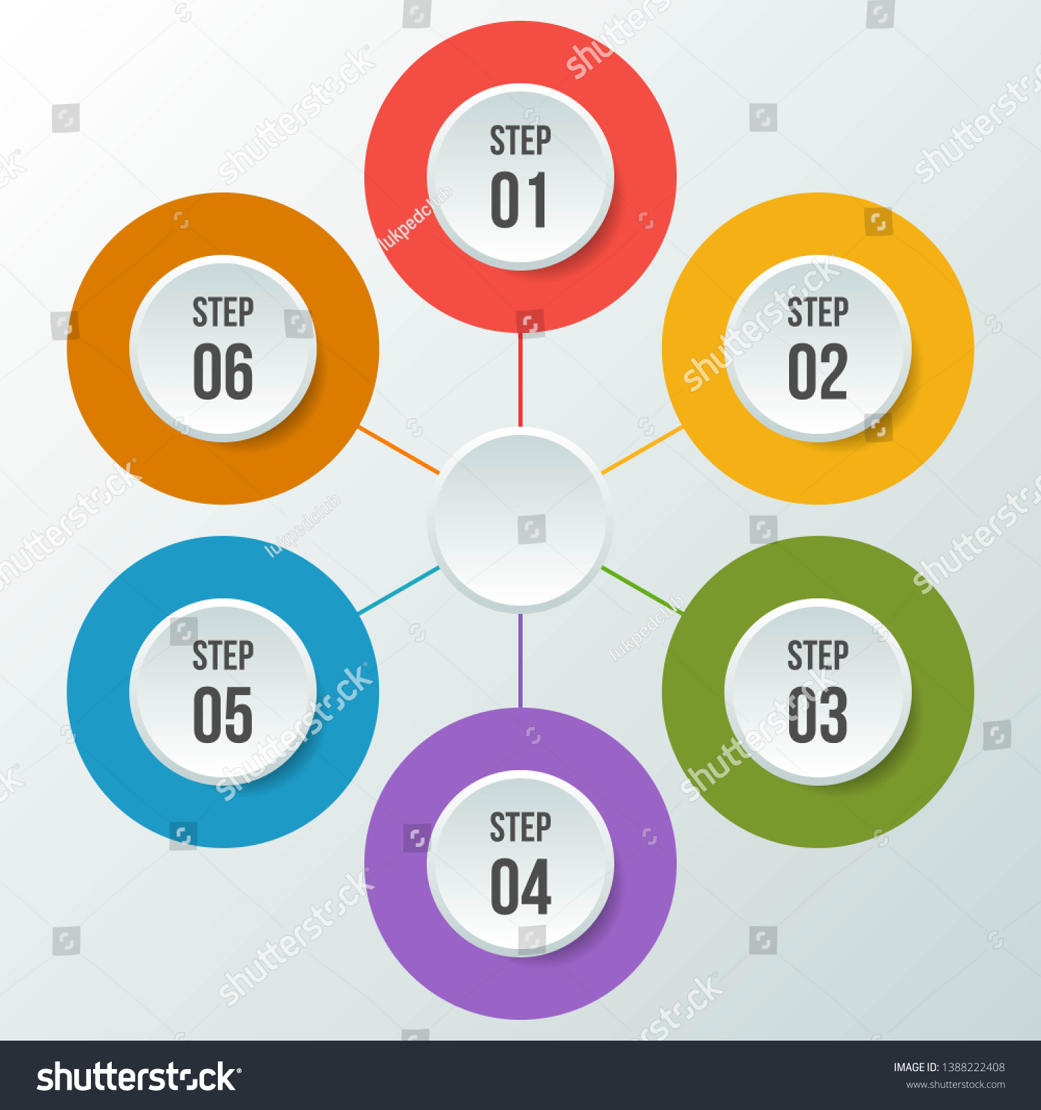 6 Steps Circle Chart Circle Infographic: стоковая векторная графика ...