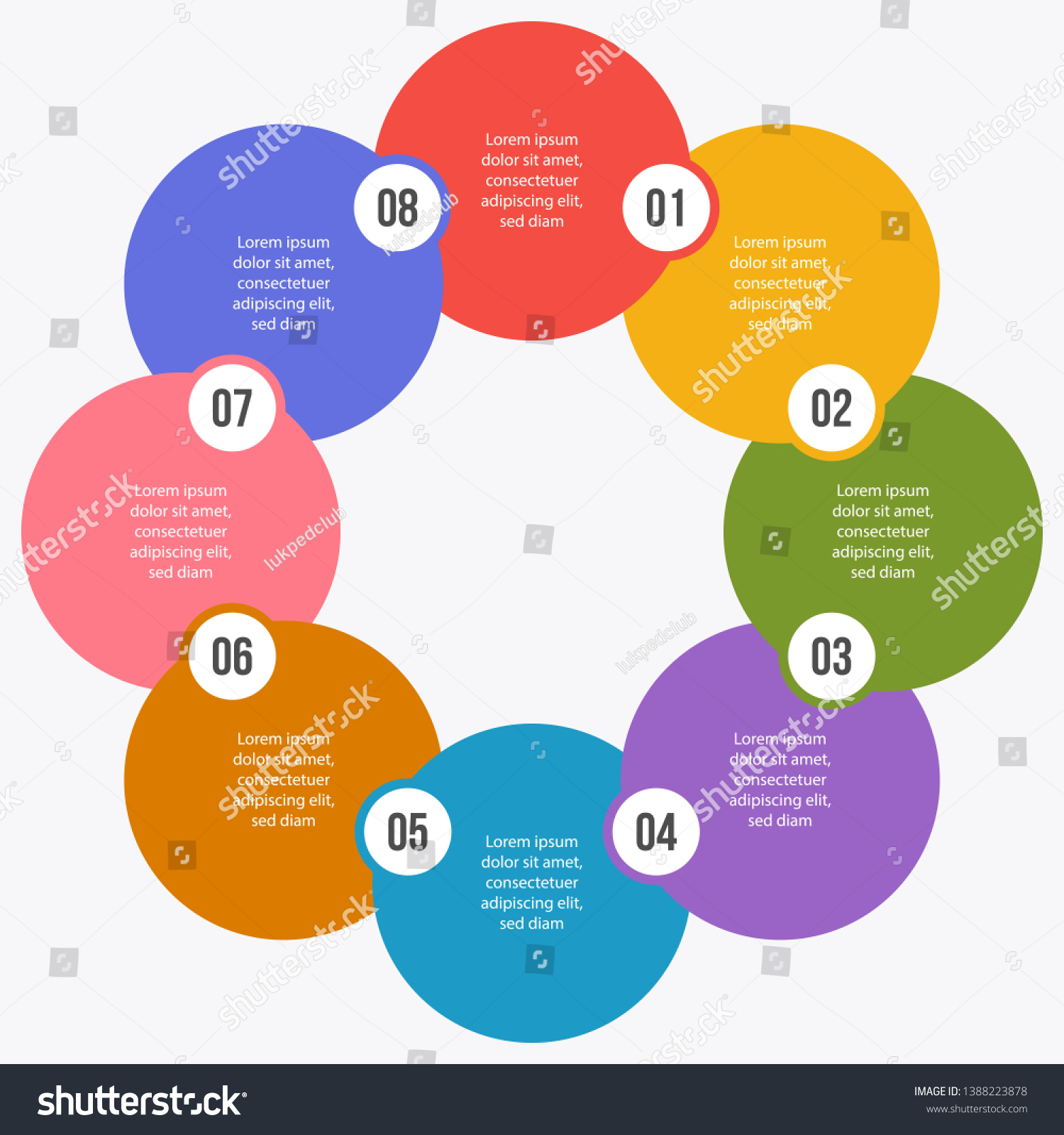 Stock vektor „8 Steps Circle Chart Circle Infographic“ (bez autorských ...