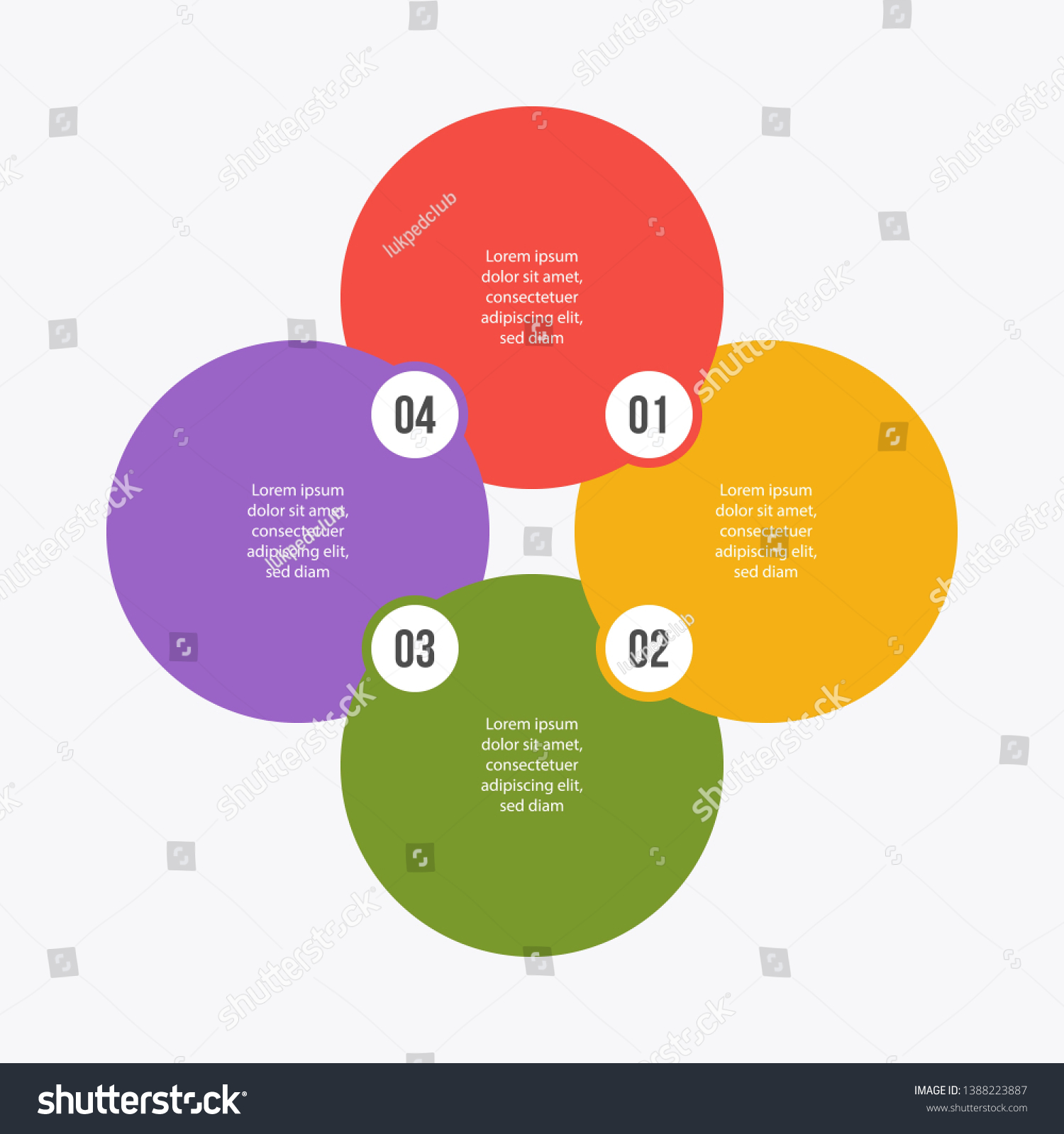4steps Circle Chart Circle Infographic Circular : image vectorielle de ...
