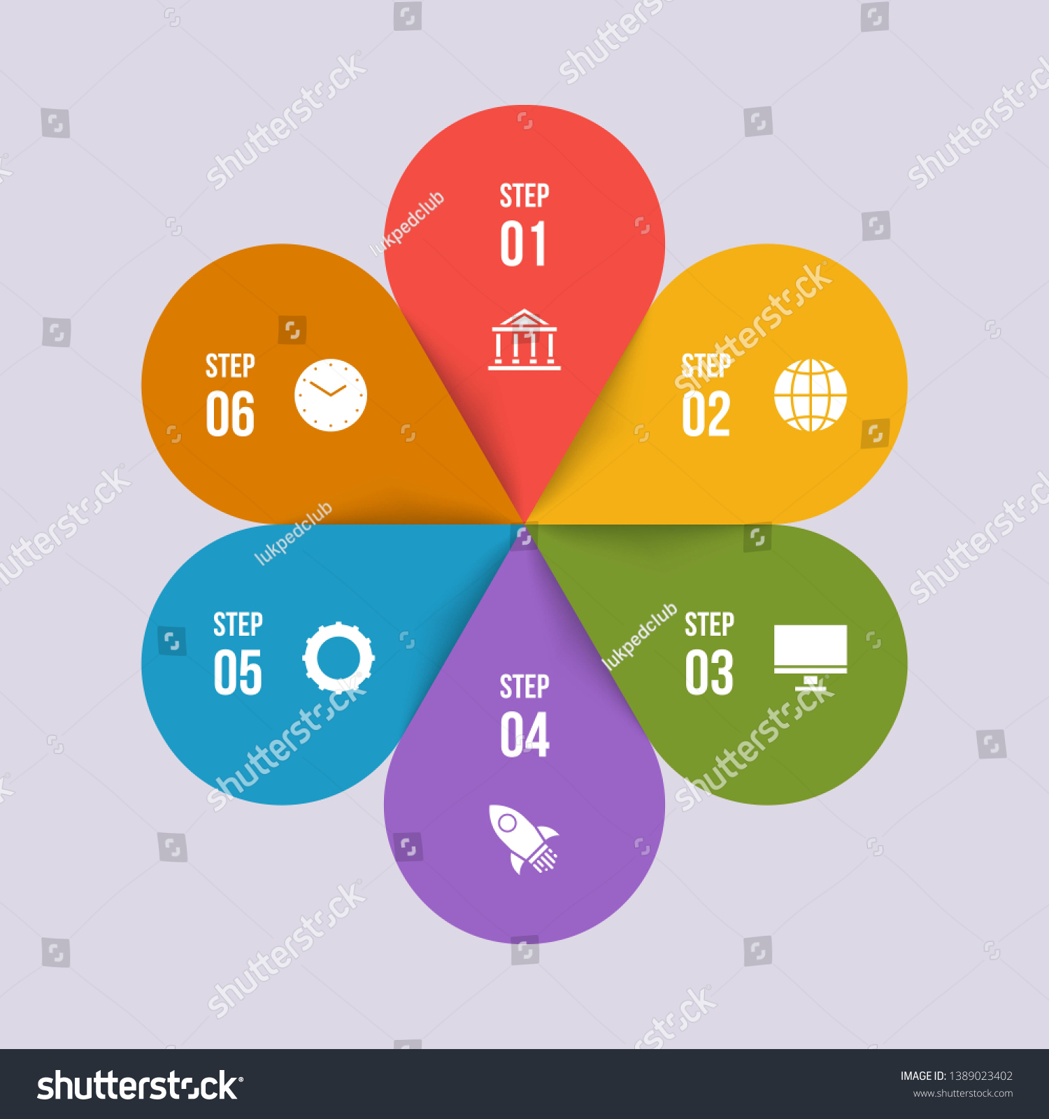 6 Steps Circle Chart Circle Infographic: Stock-Vektorgrafik (Lizenzfrei ...