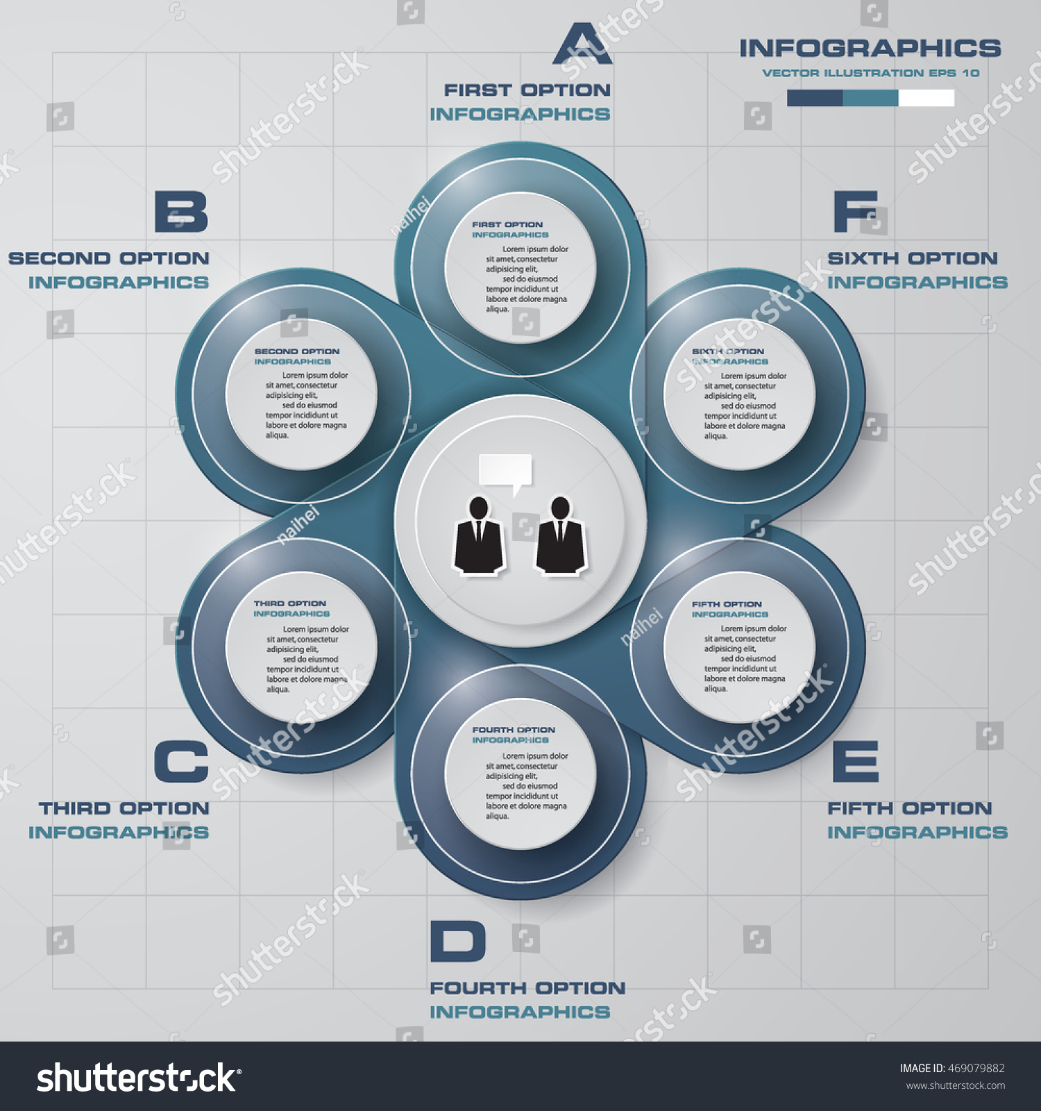 6 Steps Circle Infographics Diagram Vector: vetor stock (livre de ...