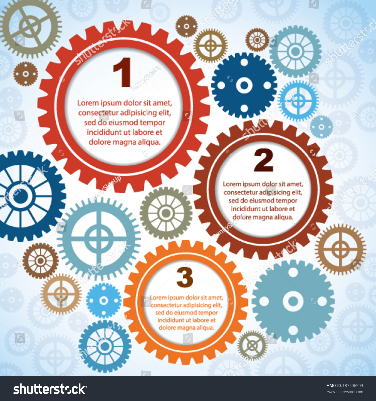 3 Steps Colorful Infographic Cogs Vector Stock Vector (Royalty Free ...