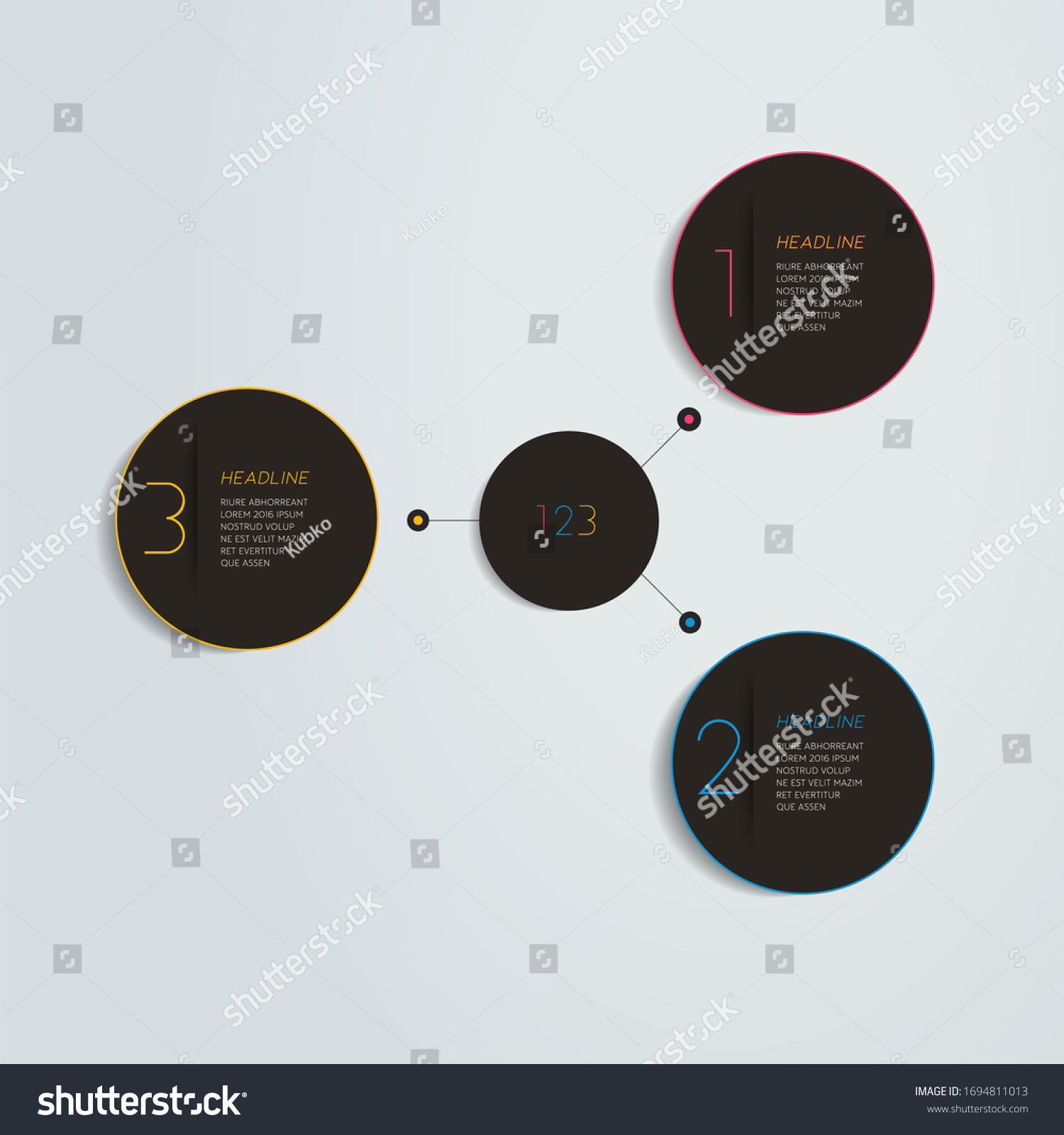 3 Steps Diagram Scheme Flowchart Infographic 库存矢量图（免版税）1694811013 ...