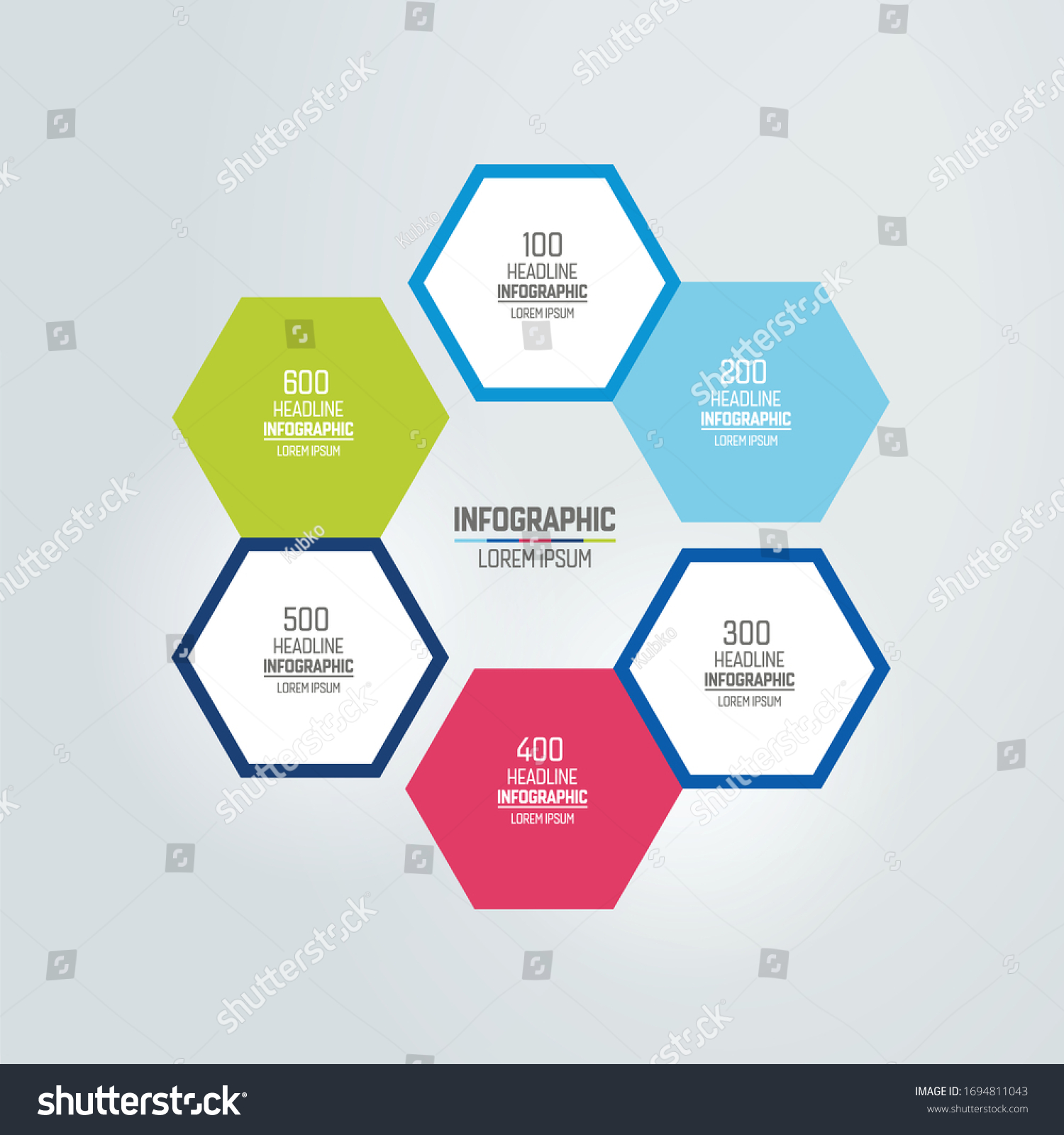 Diagrama de 6 pasos, esquema, diagrama: vector de stock (libre de ...