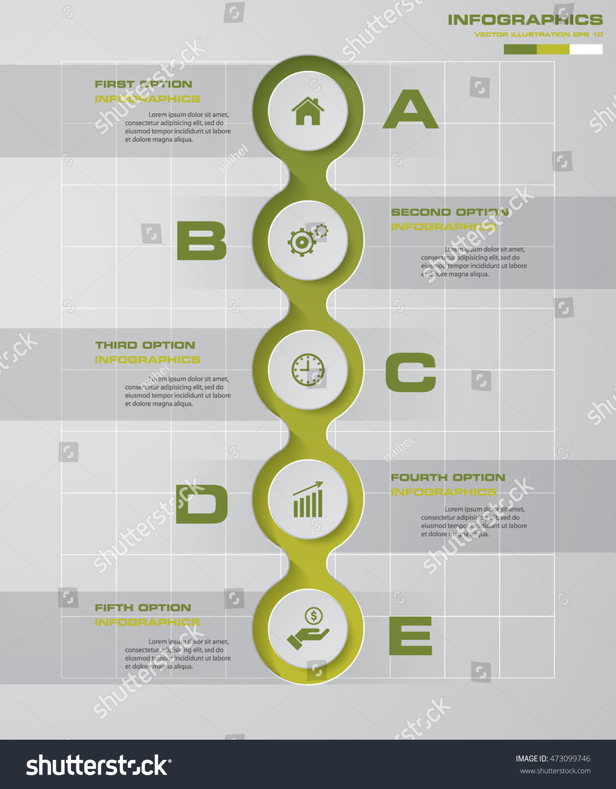 5 Steps Diagram Templategraphic Website Layout Stock Vector (Royalty ...