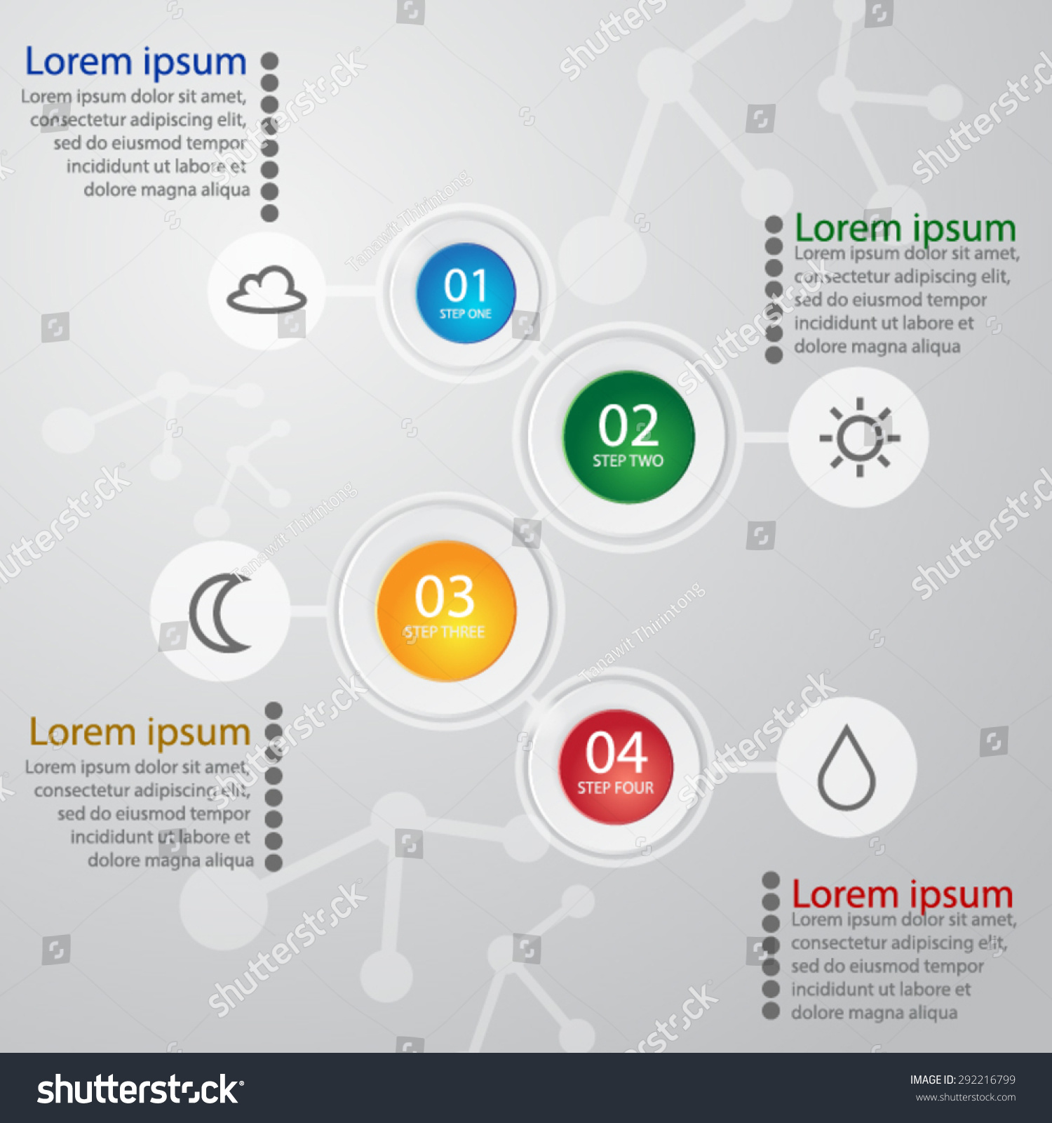 4 Steps Circle Shape Layout Design Stock Vector (Royalty Free ...