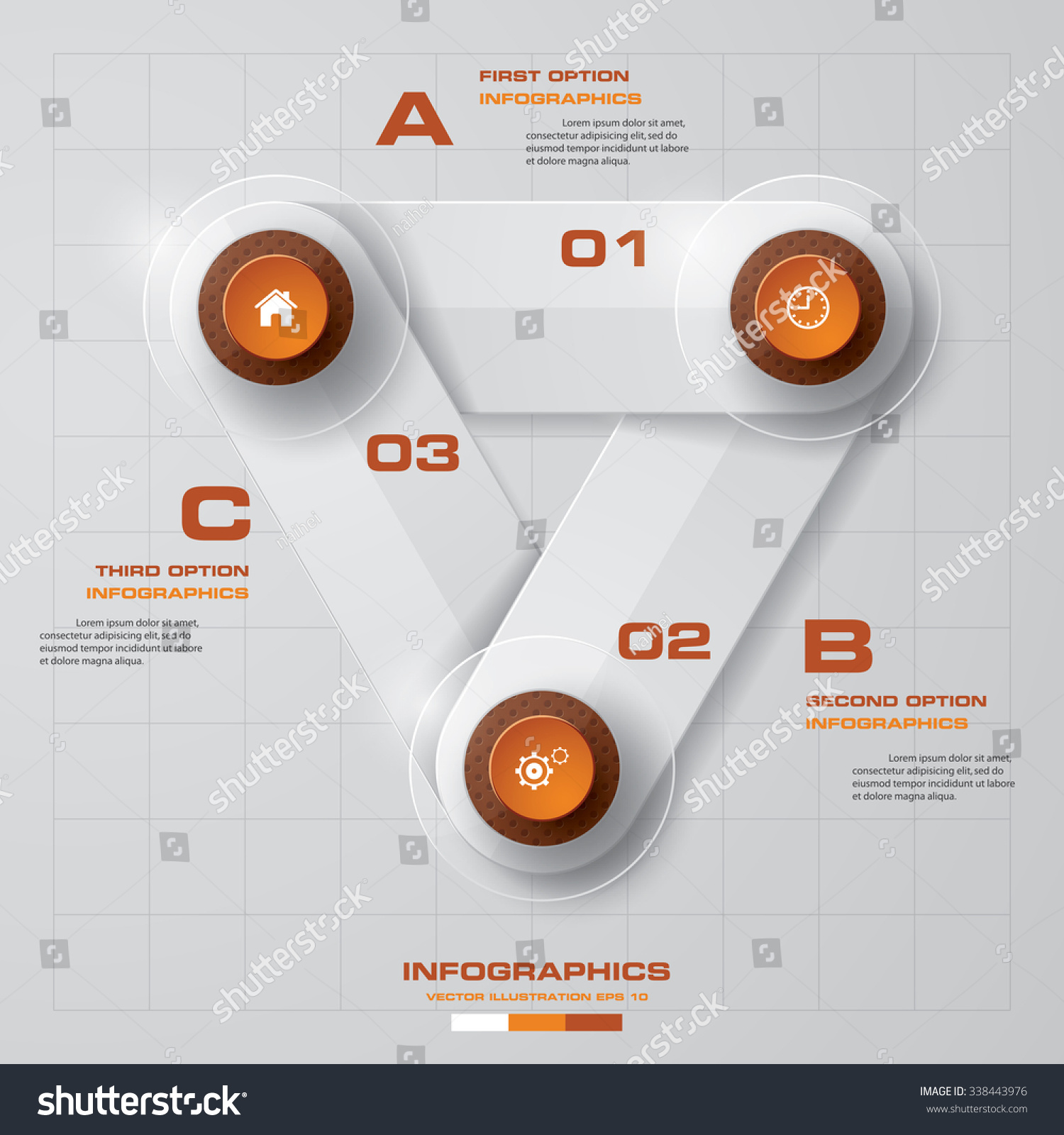 3 Steps Triangle Shape Banners Templategraphic Stock Vector (Royalty ...