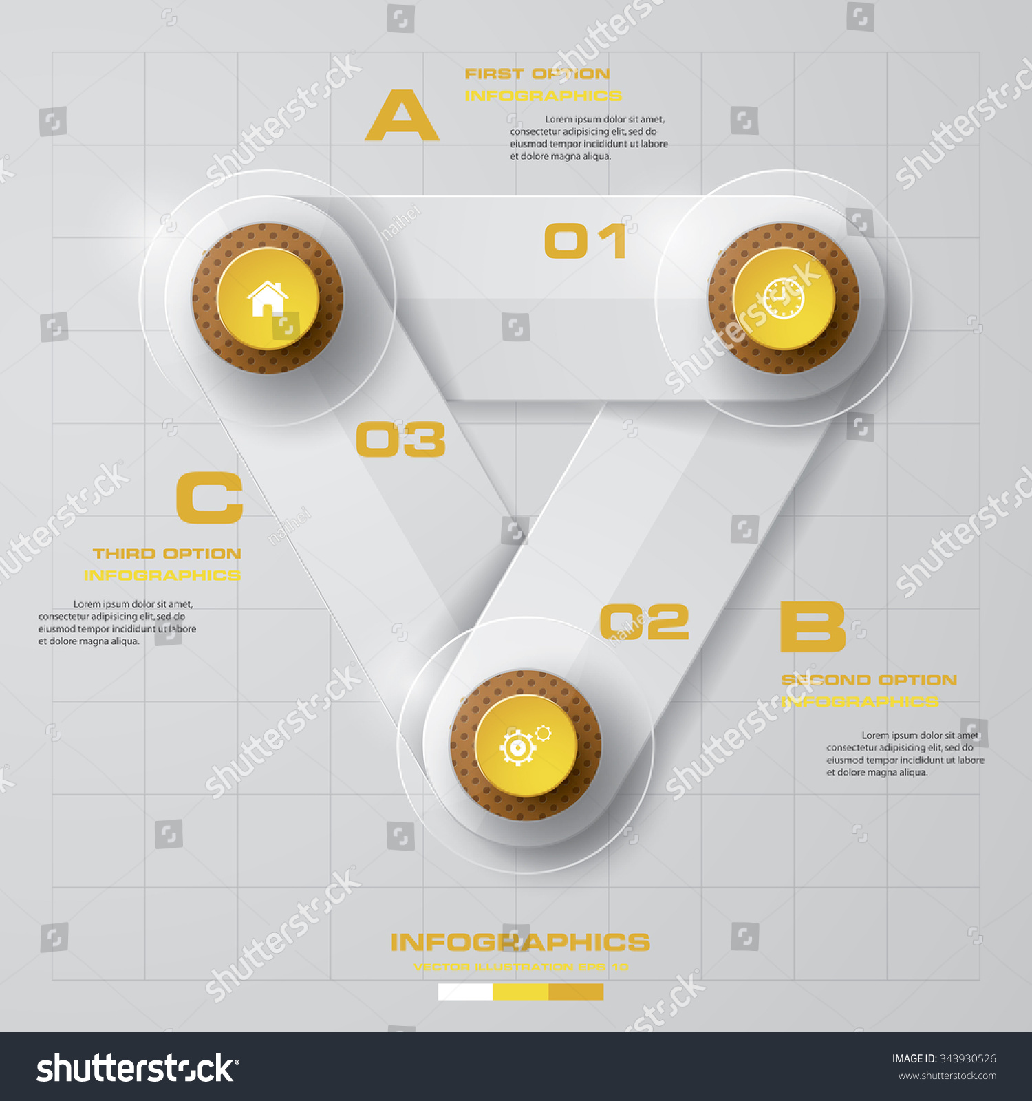 3 Steps Triangle Shape Banners Templategraphic Stock Vector (Royalty ...