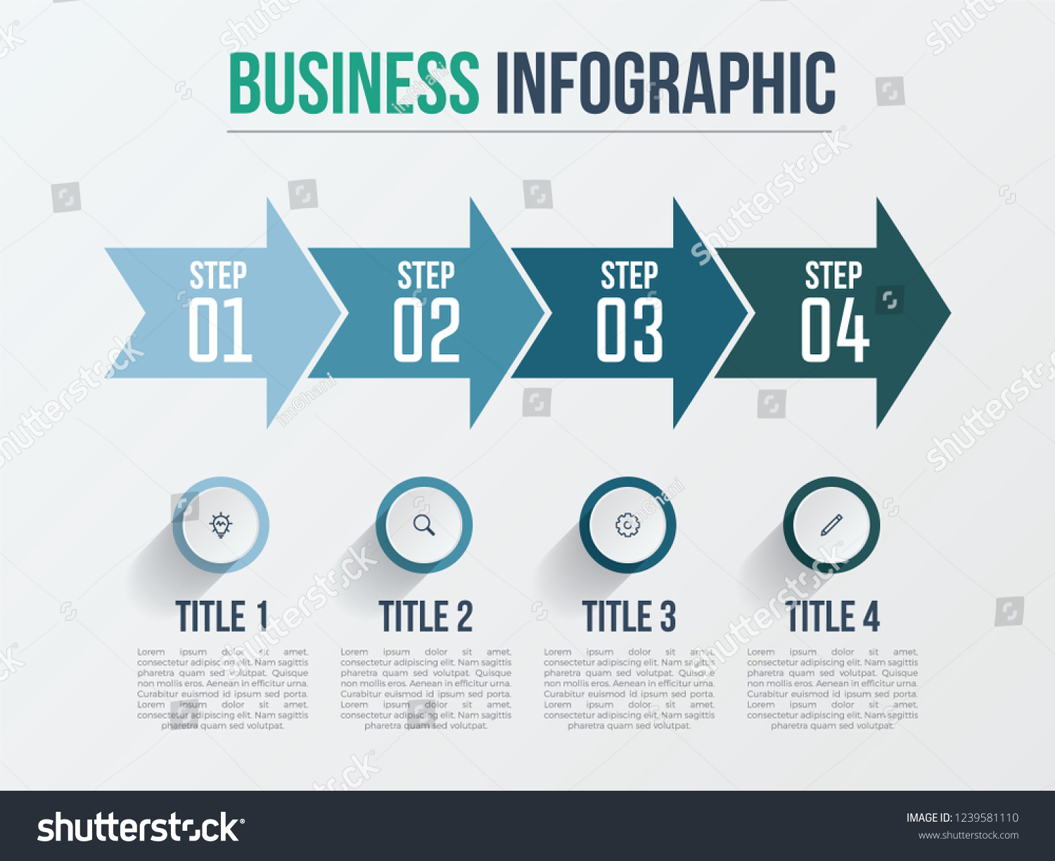 4 Steps Infographic Arrows Processes Options Stock Vector (Royalty Free ...