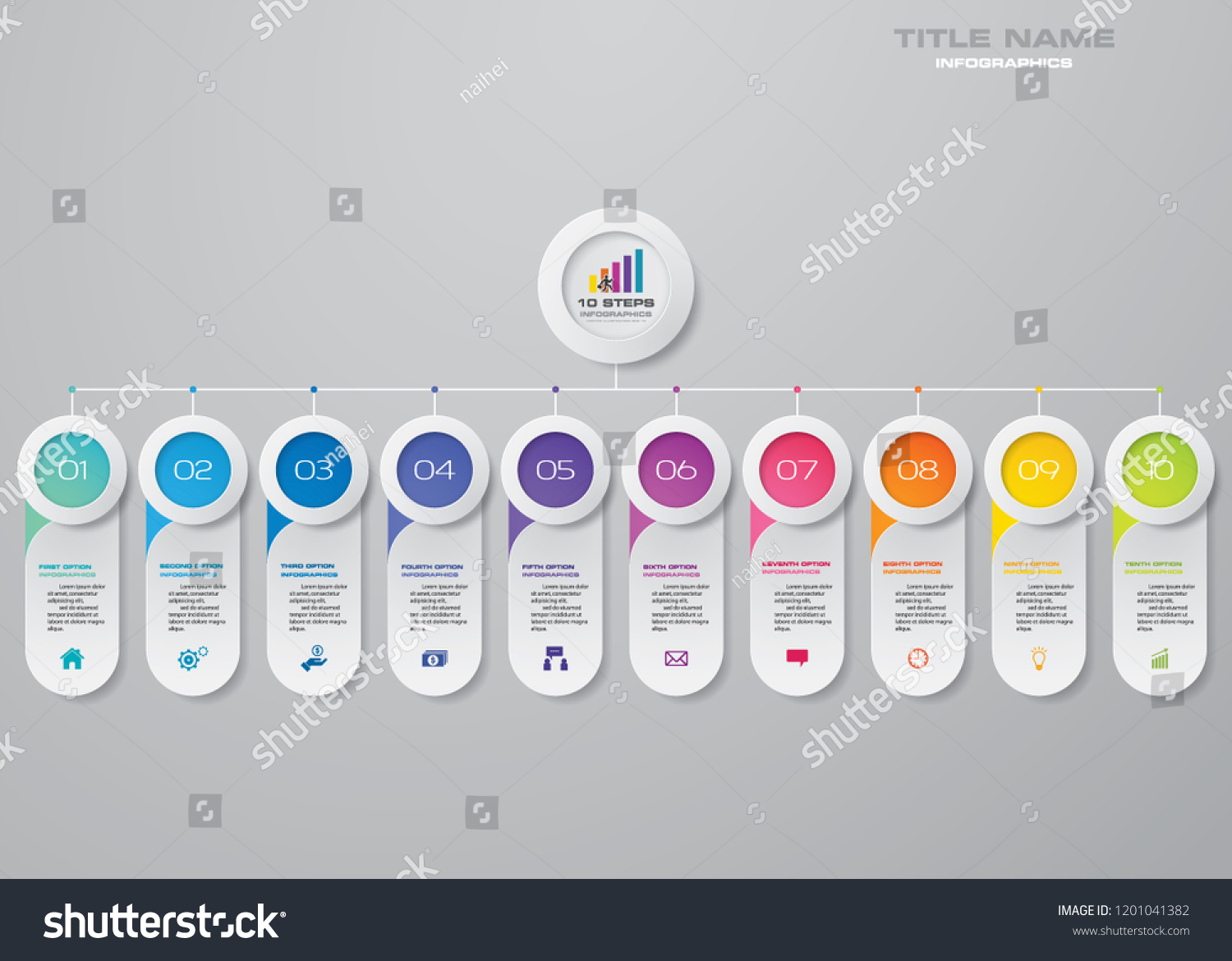 10 Steps Infographic Chart Eps 10 Stock Vector (Royalty Free ...