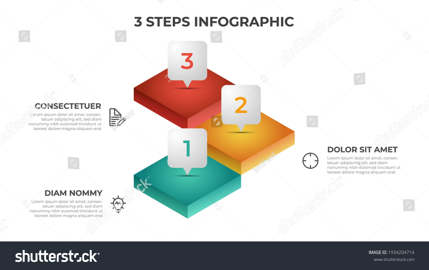3 Steps Infographic Element Template 3 Stock Vector (Royalty Free ...
