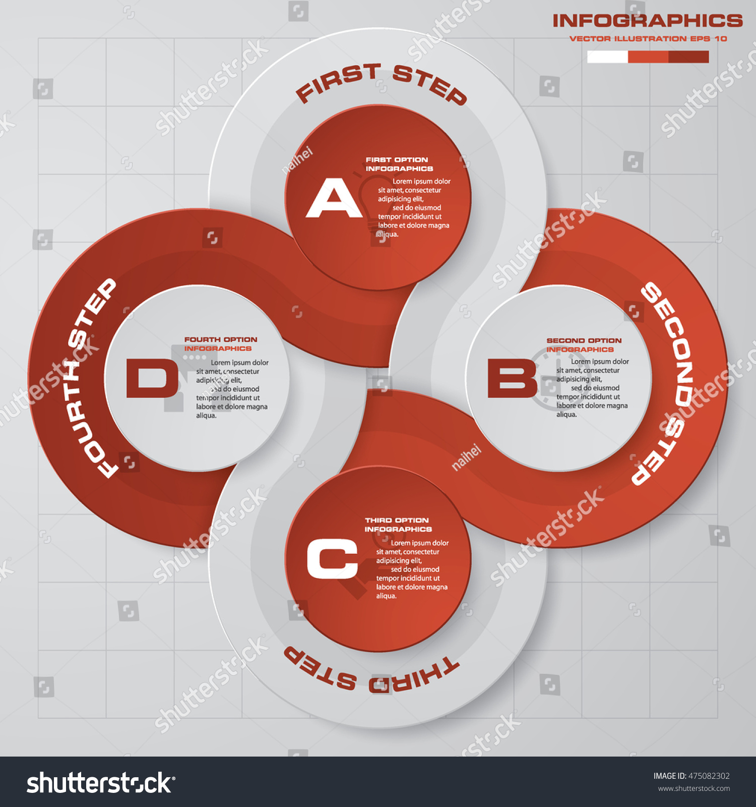 4 Steps Infographic Report Template Layout: vector de stock (libre de ...