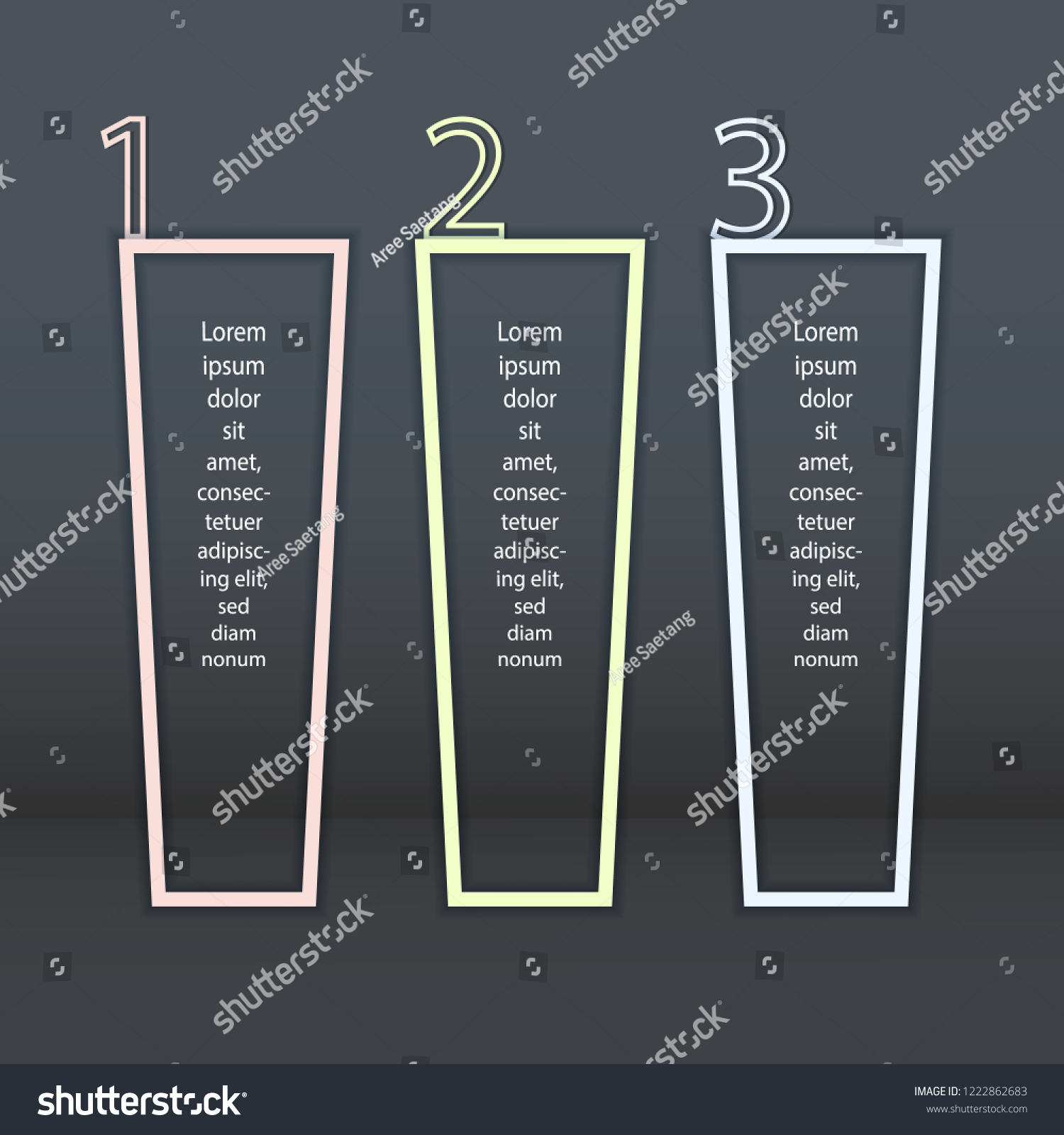3 Steps Infographic Work Flow Frames Stock Vector (Royalty Free ...