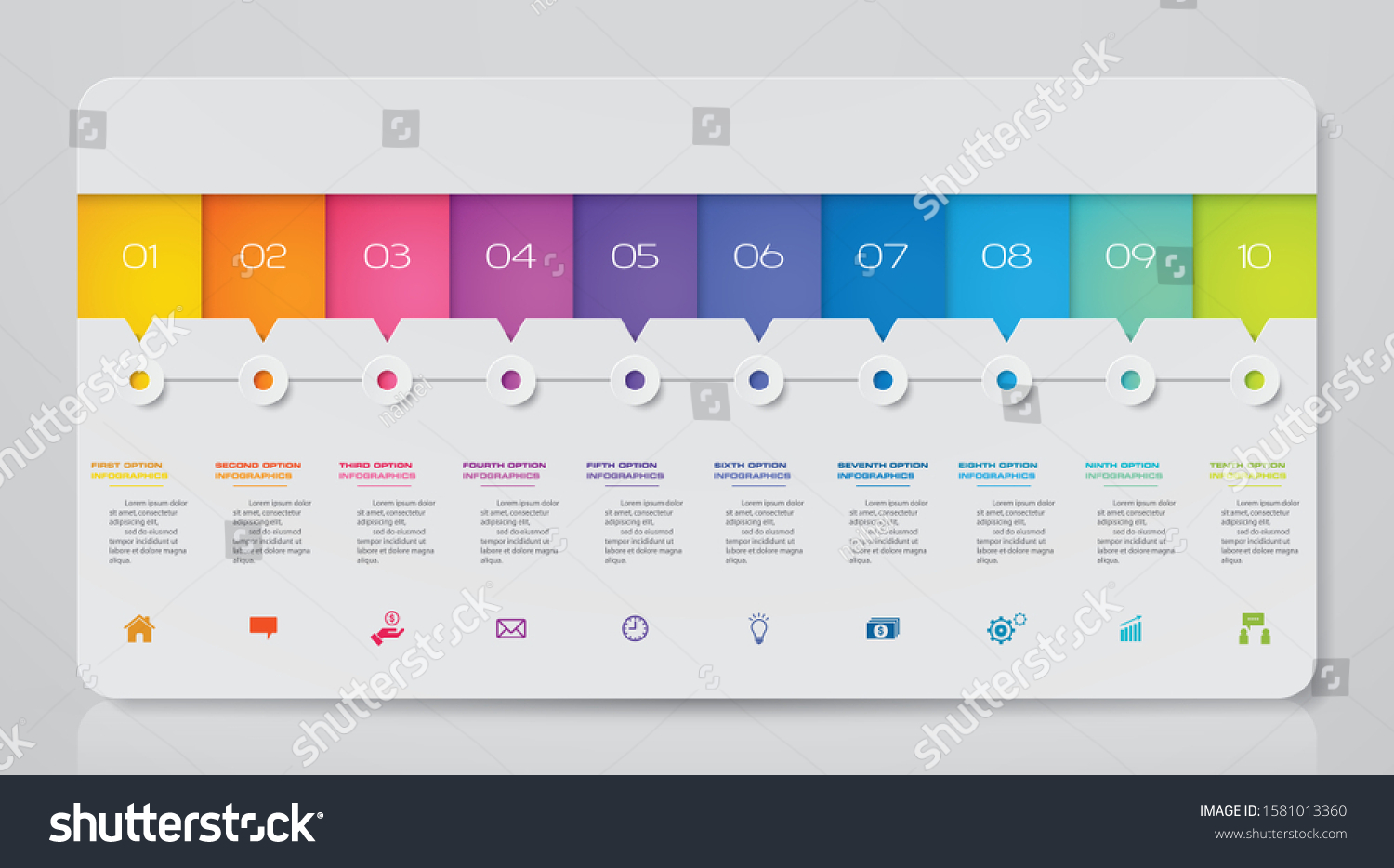 10 Steps Infographics Chart Design Element Stock Vector (Royalty Free ...
