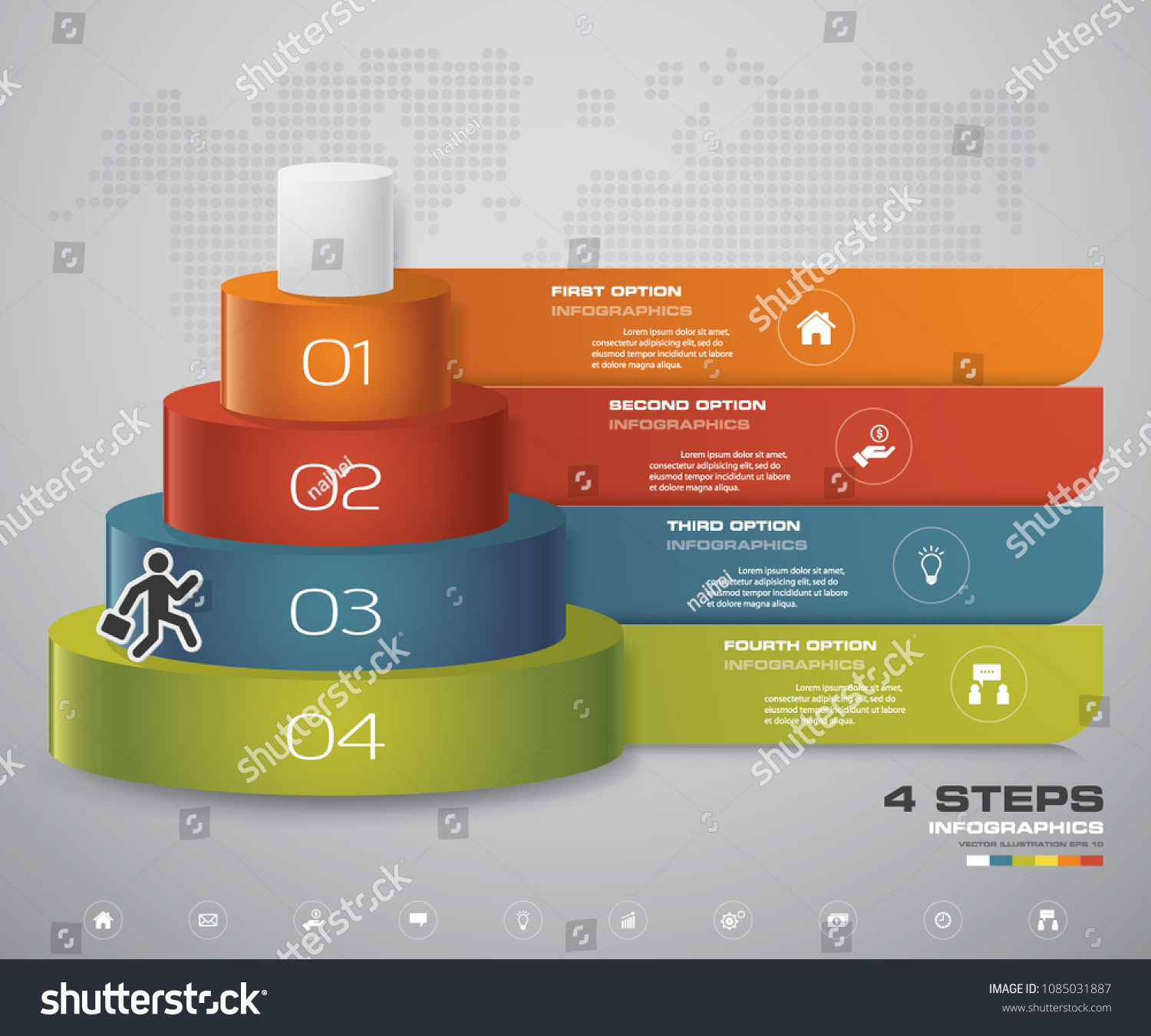 4 Steps Layers Diagram Simpleeditable Abstract Stock Vector (Royalty ...