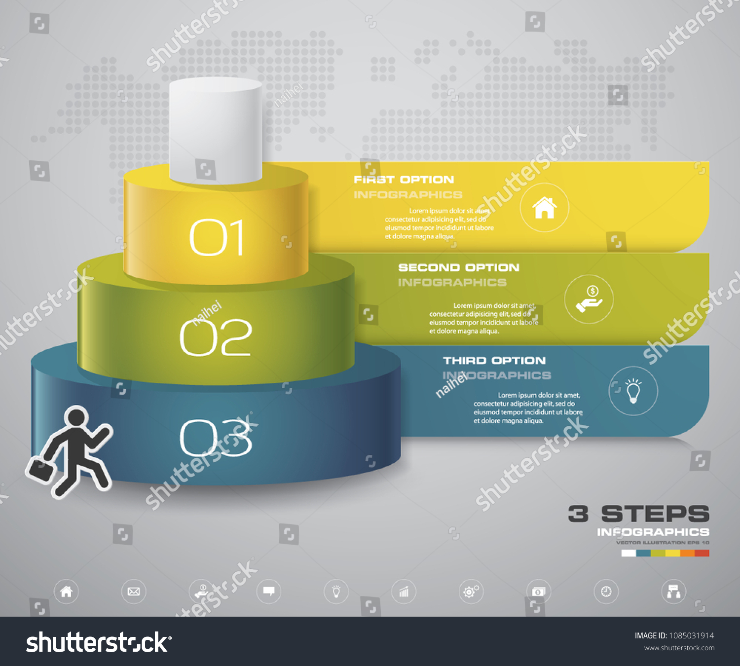 3 Steps Layers Diagram Simpleeditable Abstract Stock Vector (Royalty ...