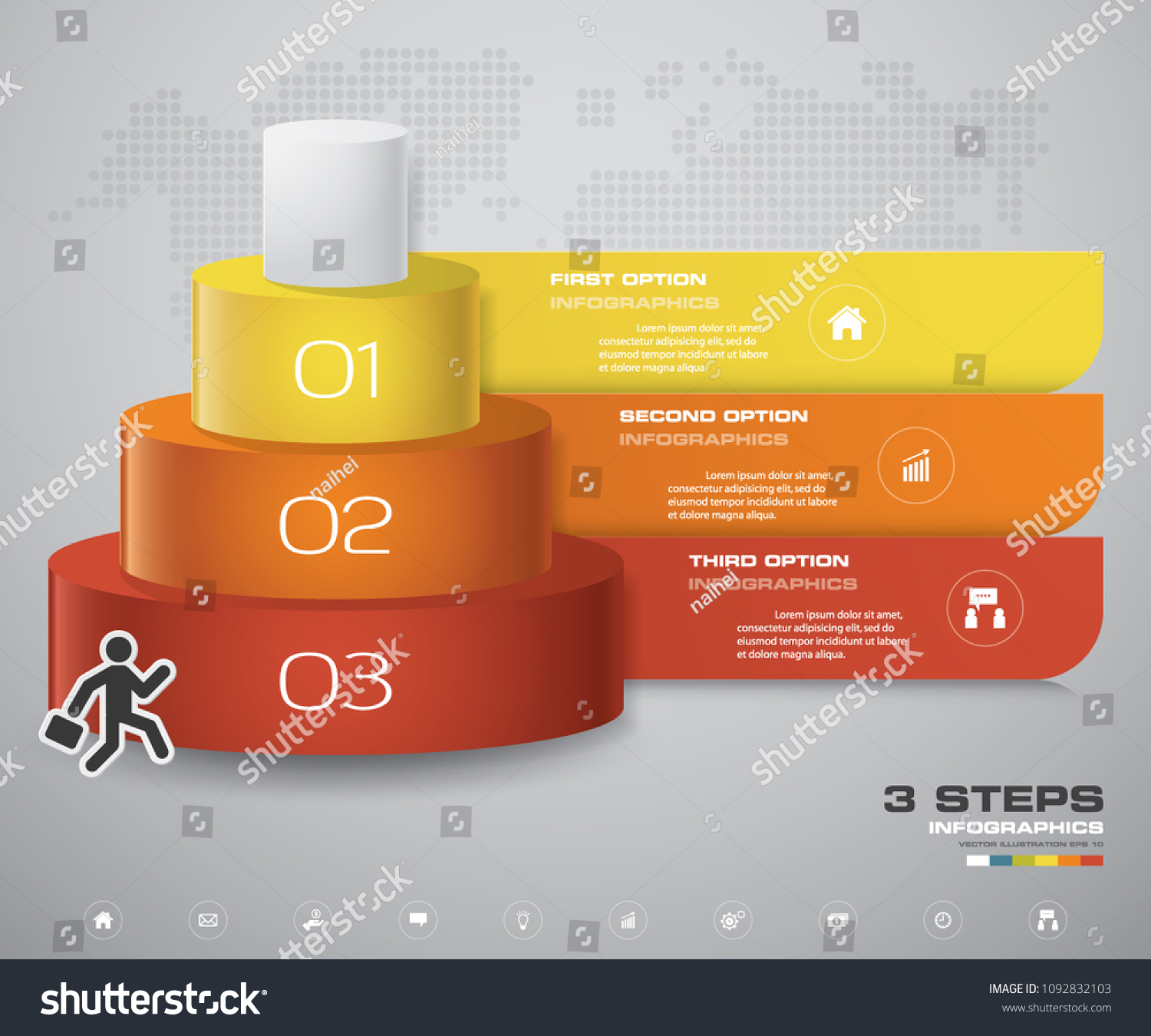 3 Steps Layers Diagram Simple Editable Stock Vector (Royalty Free ...