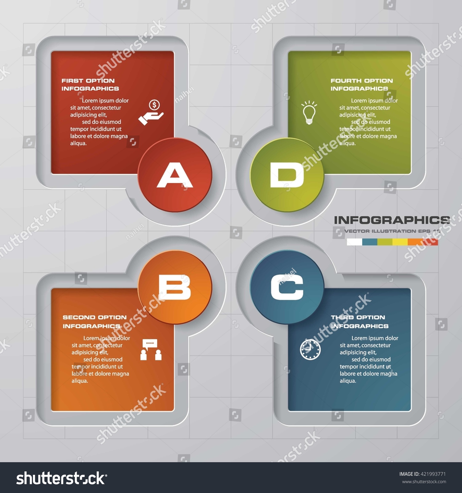 4 Steps Minimal Infographics Design Vector Stock Vector (Royalty Free ...