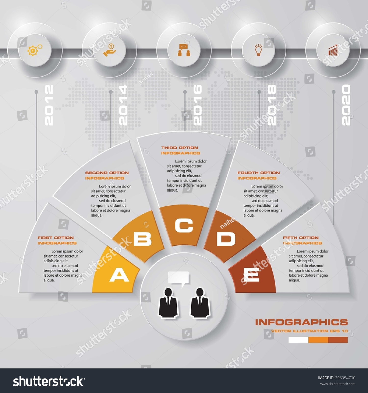 5 Steps Modern Presentation Template Timelines: vector de stock (libre ...