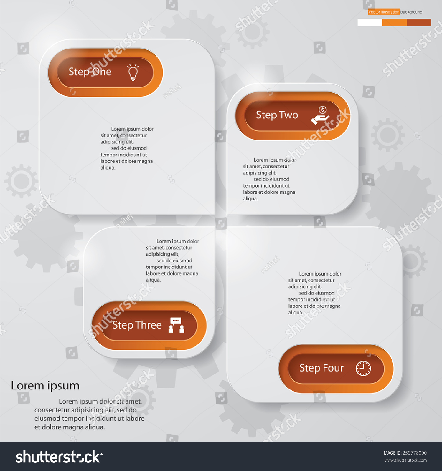 4 Steps Number Banners Templategraphic Website Stock Vector (Royalty ...