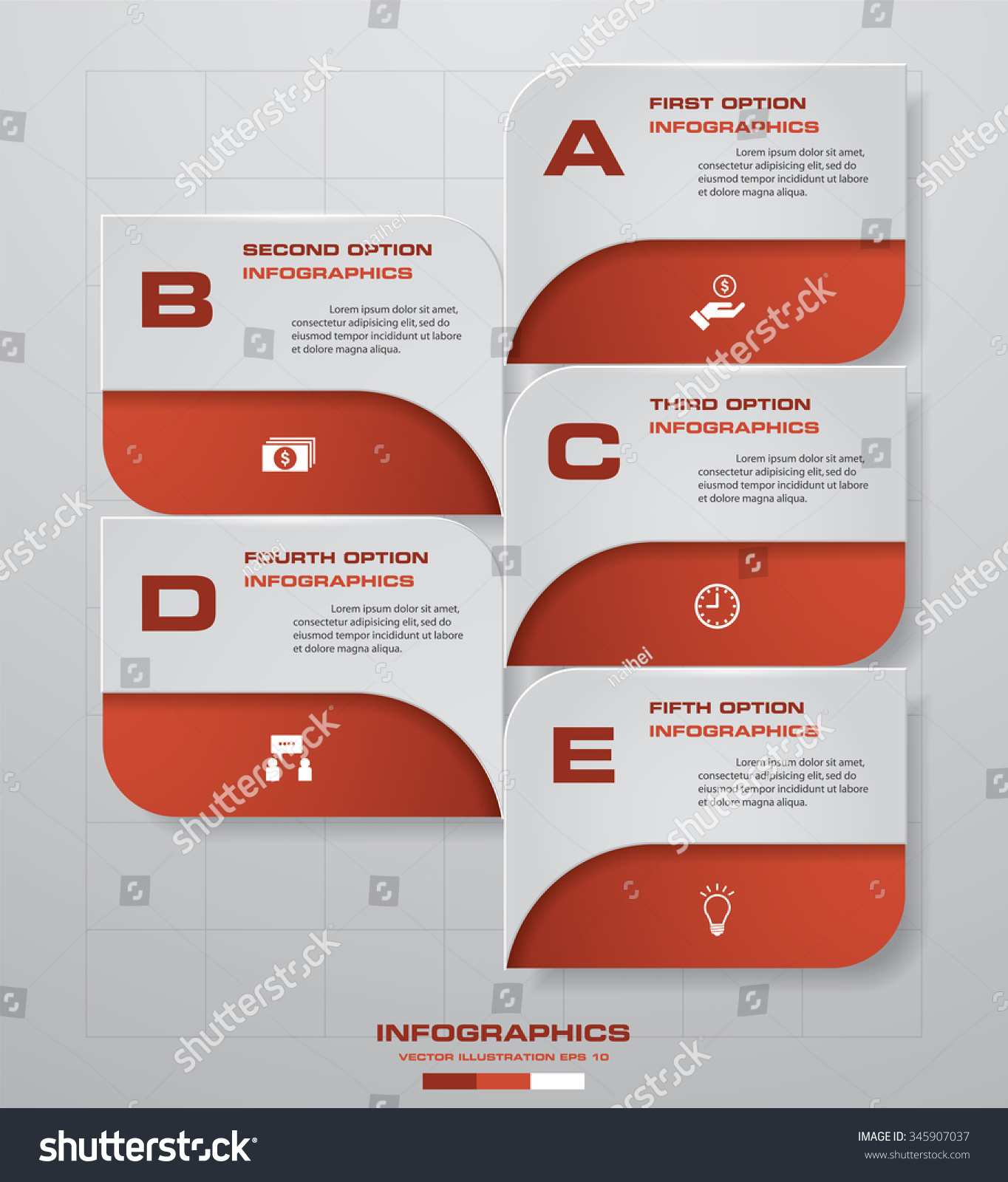 5 Steps Order Diagram Vector Web Stock Vector (Royalty Free) 345907037 ...