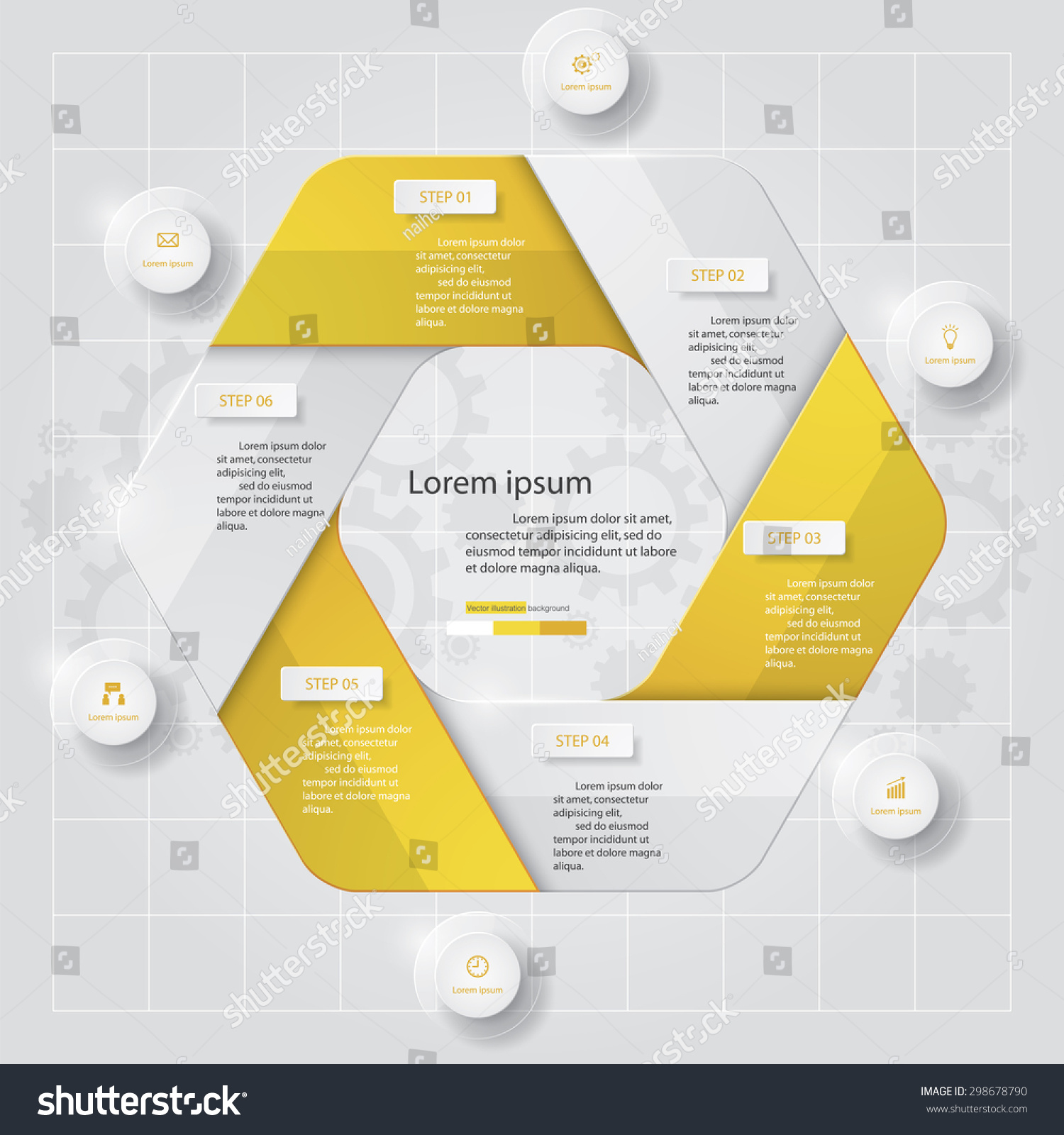 6 Steps Order Infographics Background Vector Stock Vector (Royalty Free ...