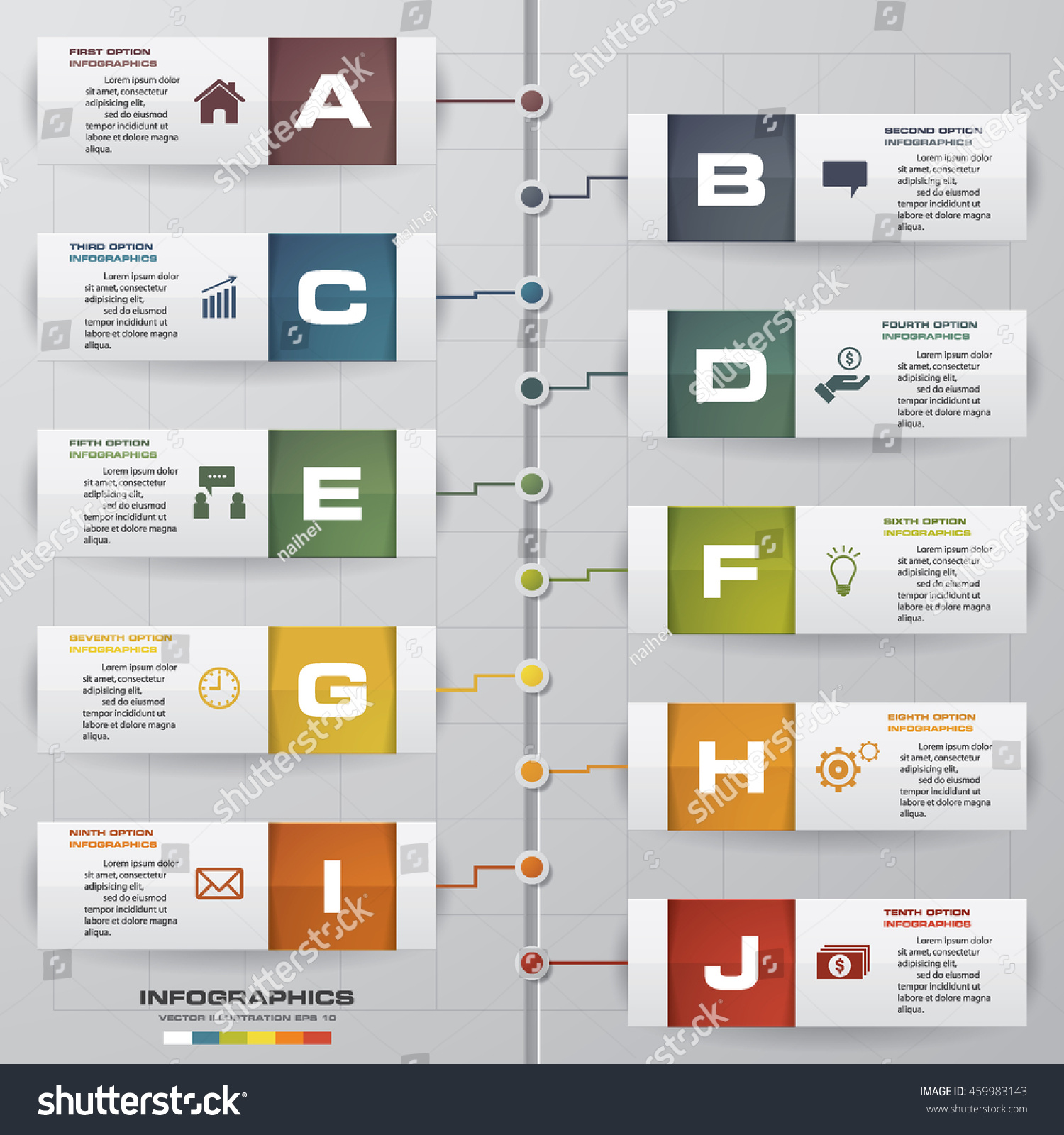 10 Steps Order Timeline Template Eps10 Stock Vector (Royalty Free ...