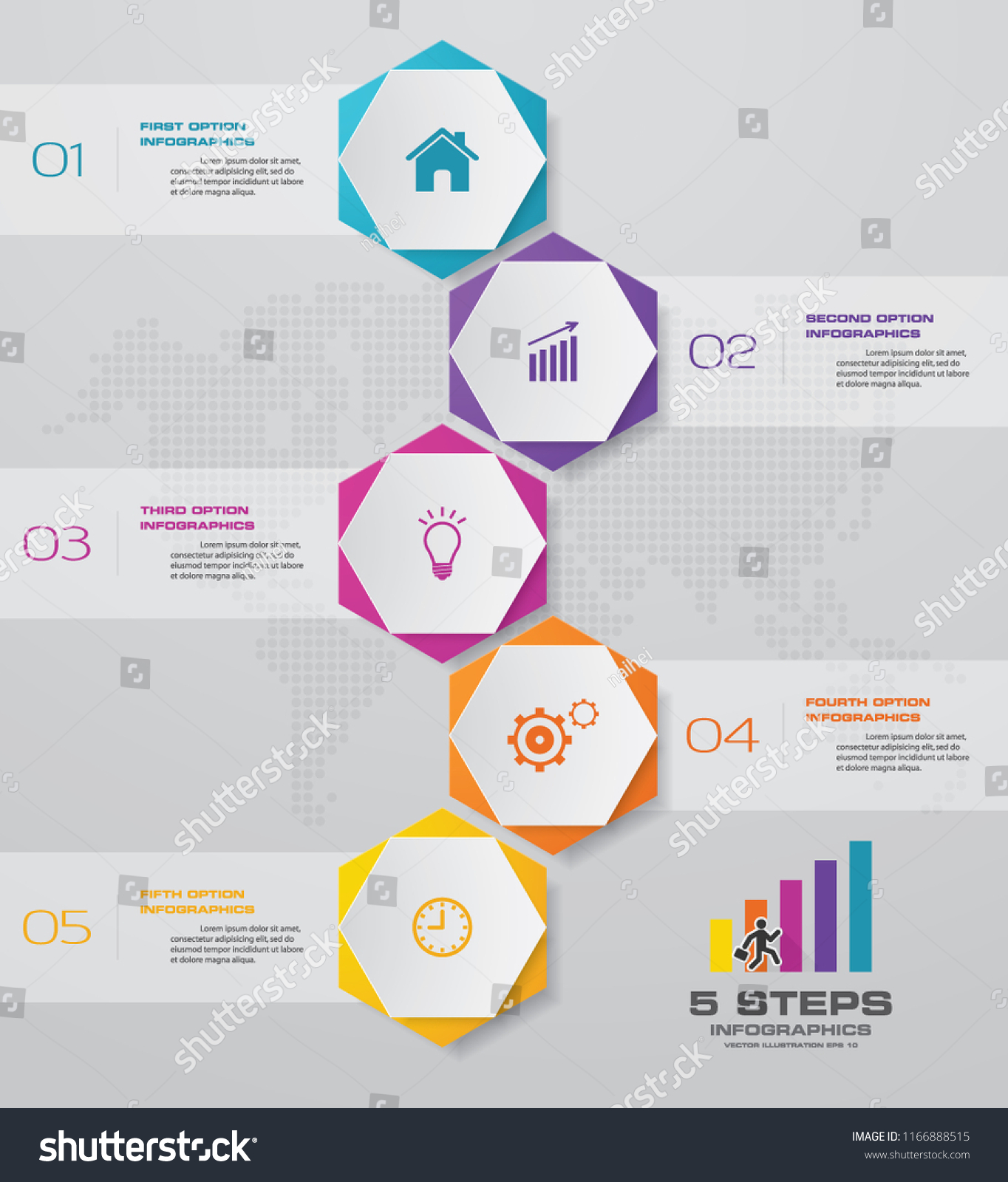 5 Steps Presentation Chart Infographic 5 Stock Vector (Royalty Free ...