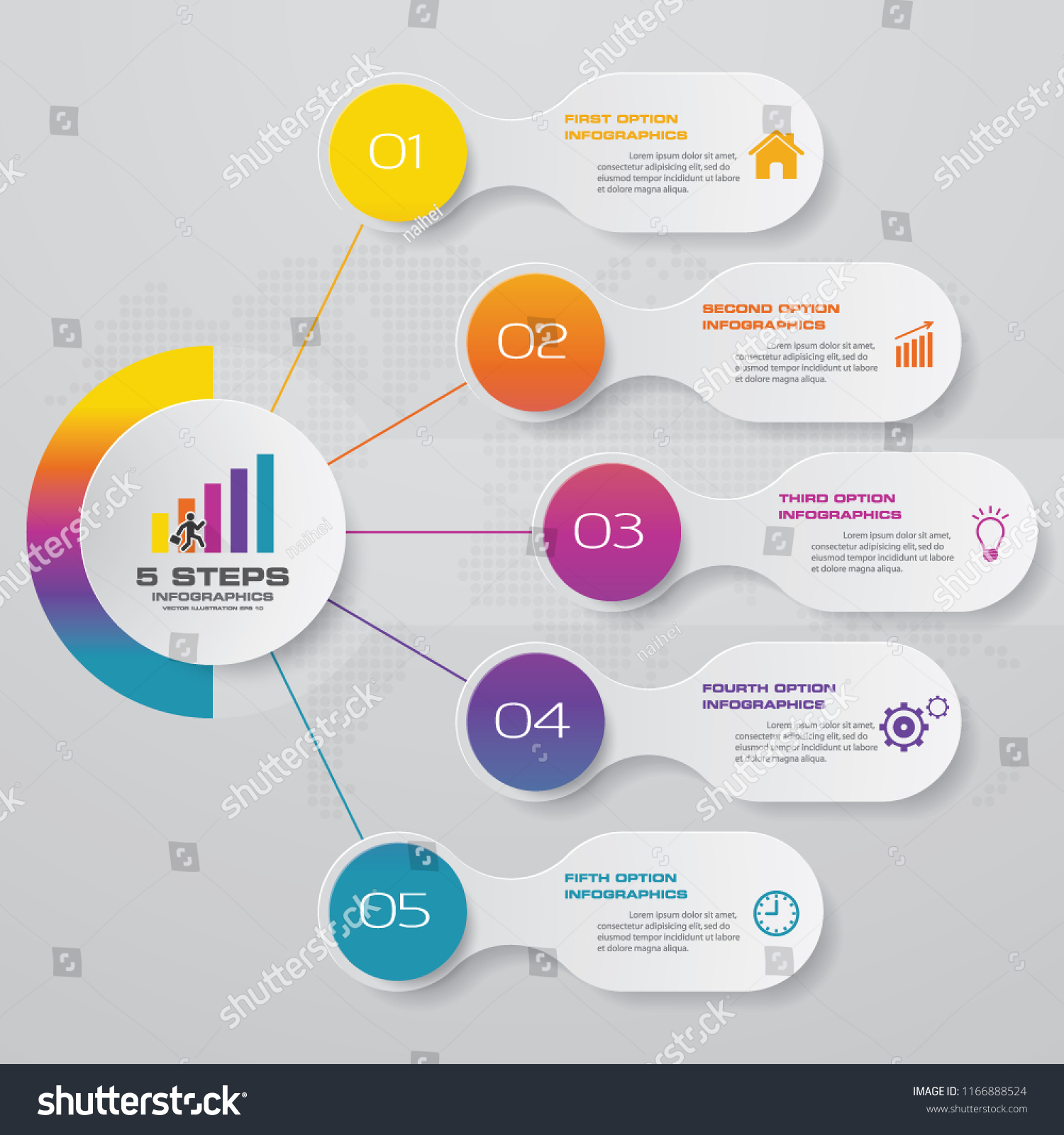 5 Steps Presentation Chart Infographic 5 Stock Vector (Royalty Free ...