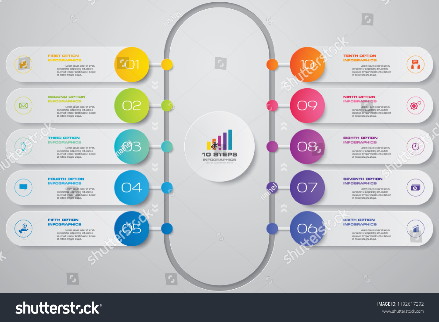 10 Steps Presentation Chart Infographic 10 Stock Vector (Royalty Free ...