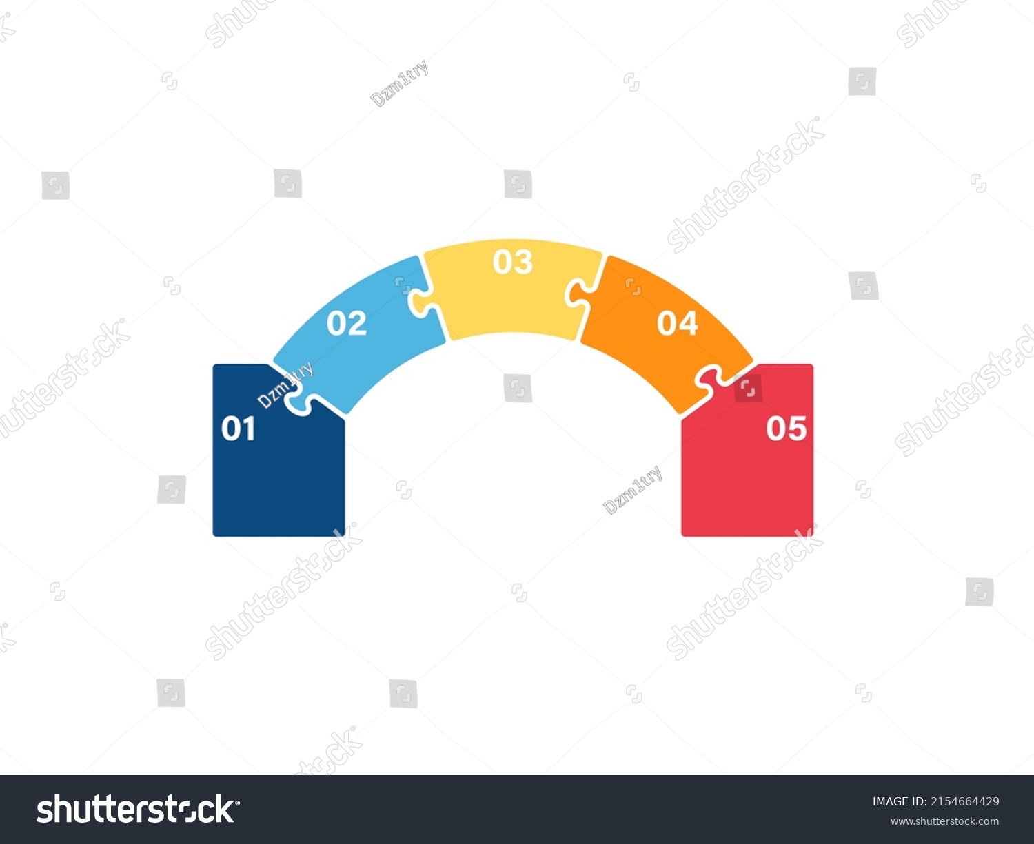 5 Steps Puzzle Bridge Model Clipart Stock Vector (Royalty Free ...