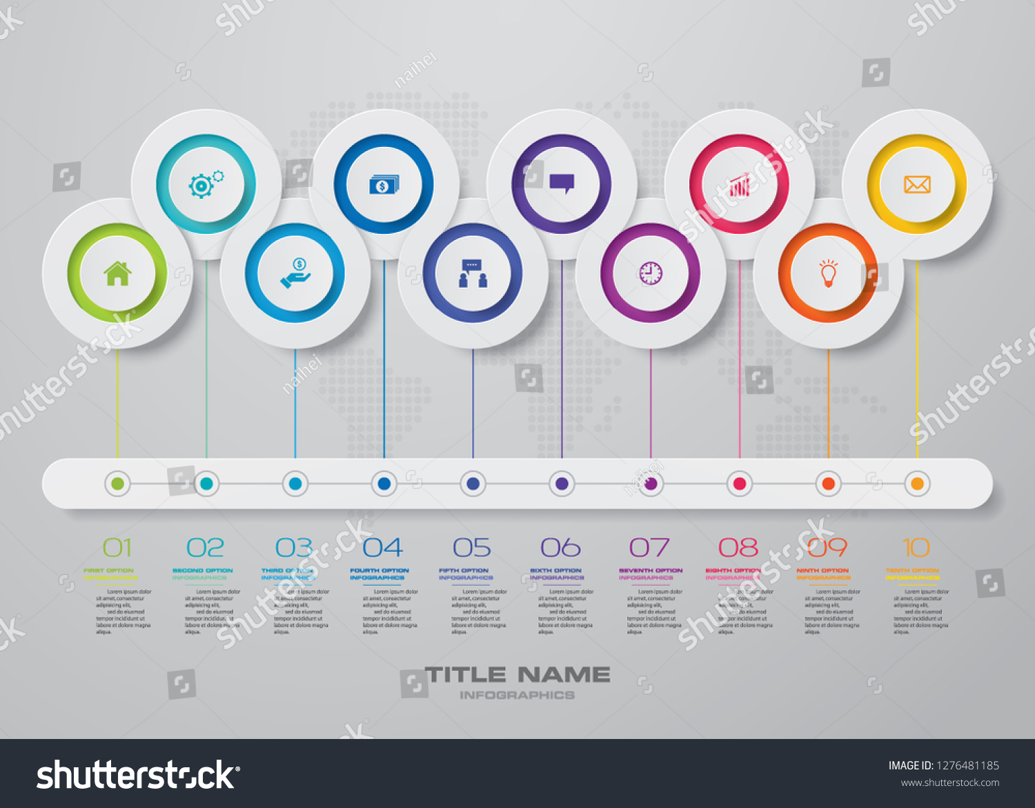 10 Steps Timeline Infographic Element 10: Vector có sẵn (miễn phí bản ...