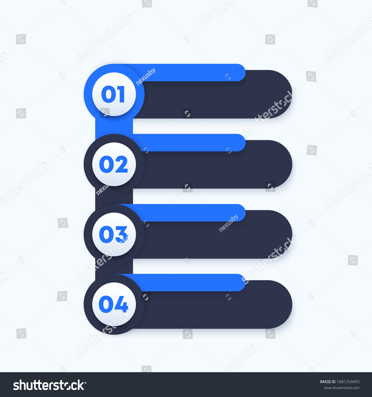 1 2 3 4 Steps Vertical Stock Vector (Royalty Free) 1681254493 ...