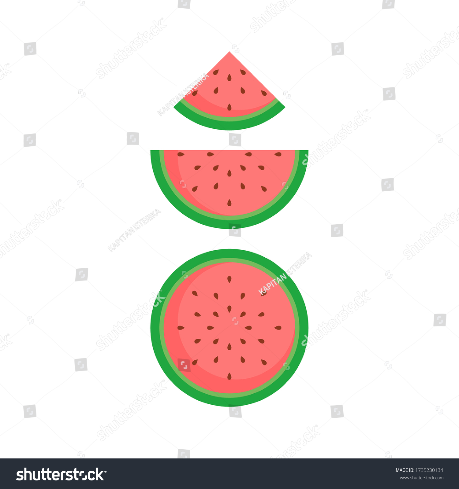 Summer Sweet Watermelon Vector Eps Stock Vector (Royalty Free) 1735230134