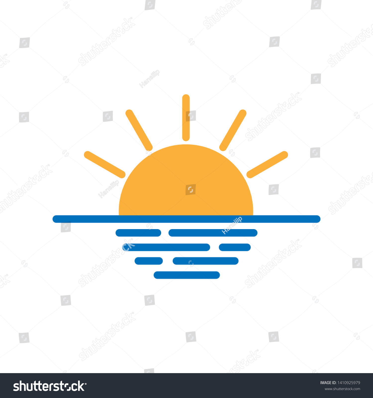 Sunset Sunrise Icon Vector Illustration Vector Stock Vector (Royalty ...