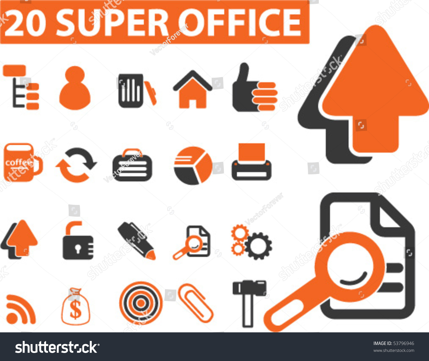 20 Super Office Signs Vector: เวกเตอร์สต็อก (ปลอดค่าลิขสิทธิ์) 53796946 ...