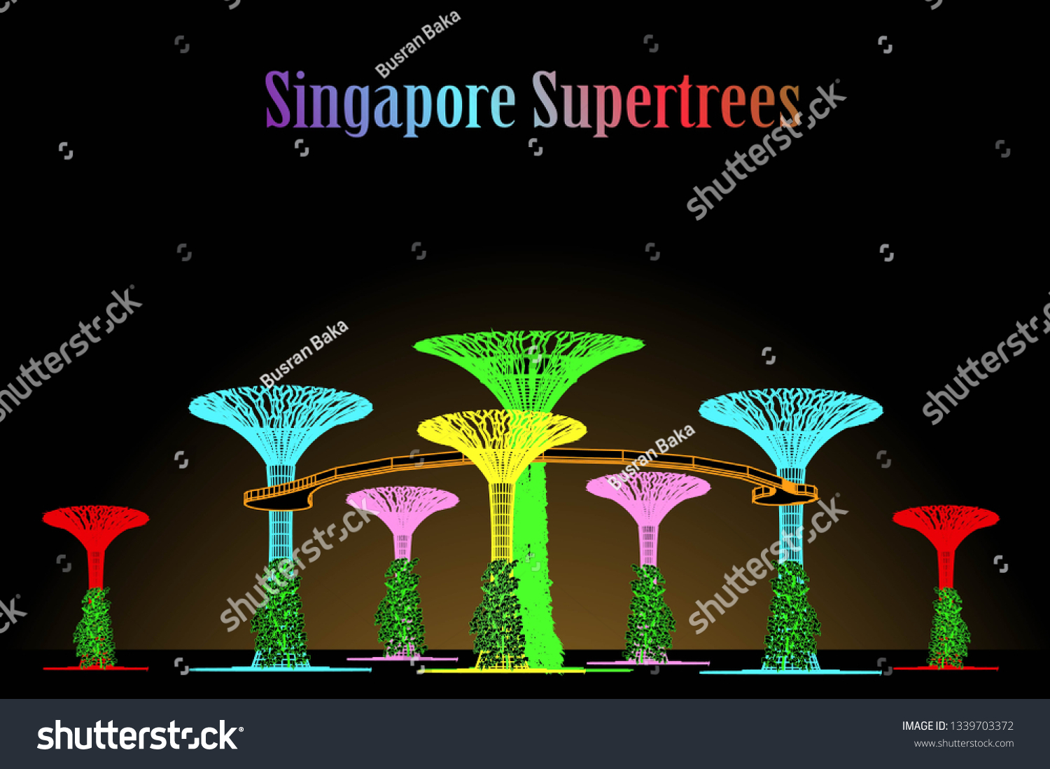 Super Tree Singapore Stock Vector (Royalty Free) 1339703372 | Shutterstock