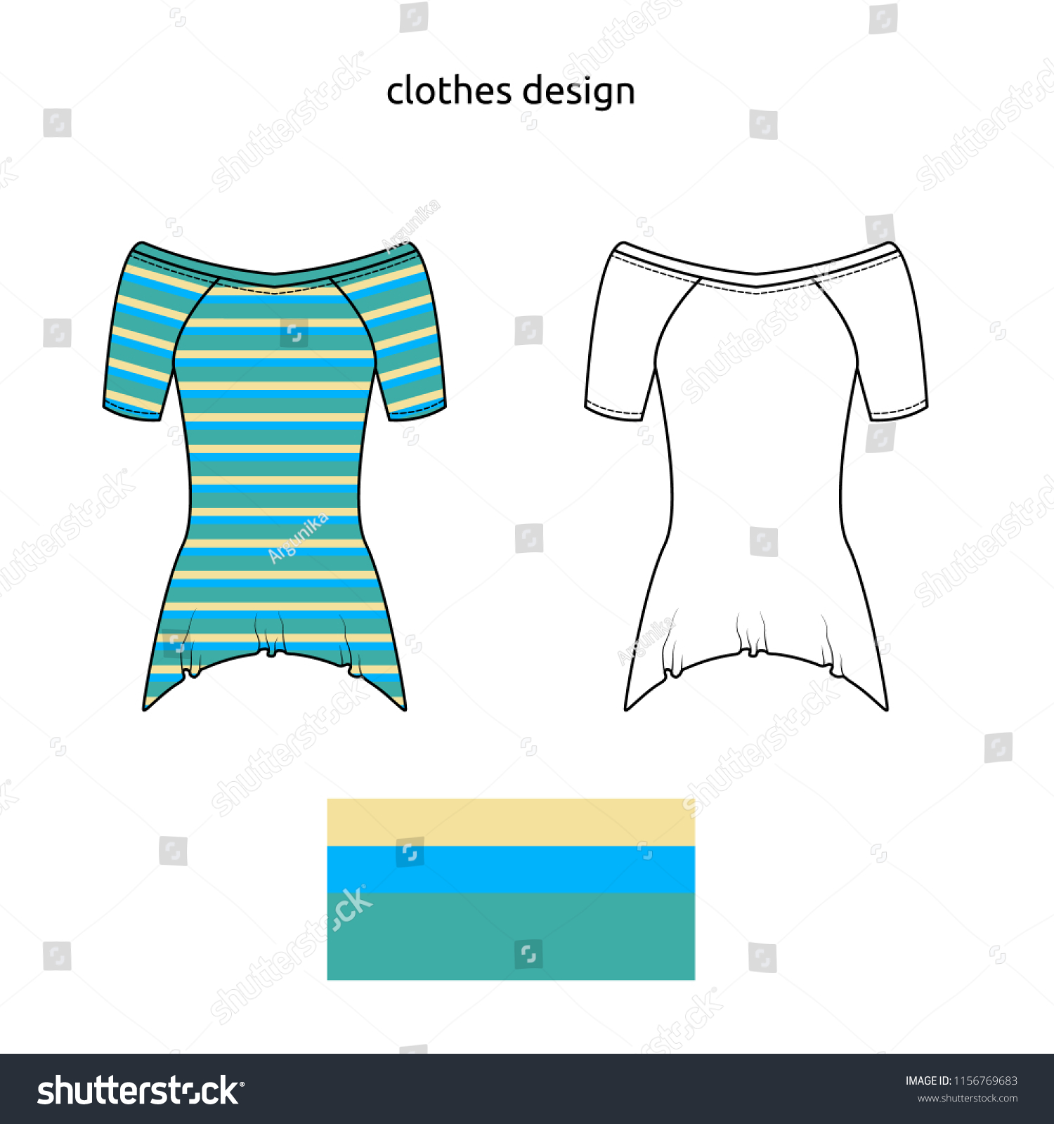 Tshirt Template Vector Mock Strip Pattern Stock Vector (Royalty Free ...