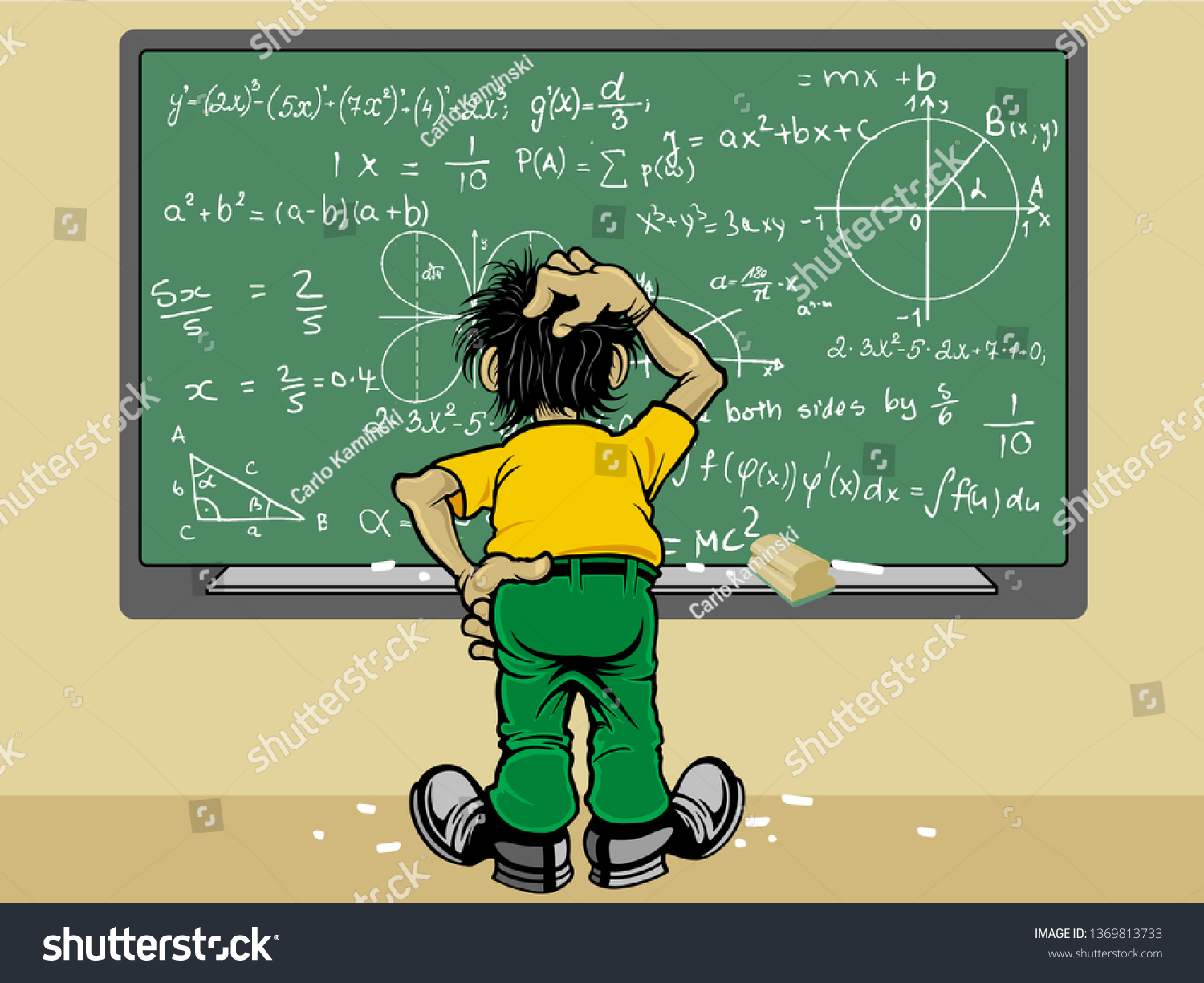 Teacher Cartoon Scratching Head Stock Vector (Royalty Free) 1369813733
