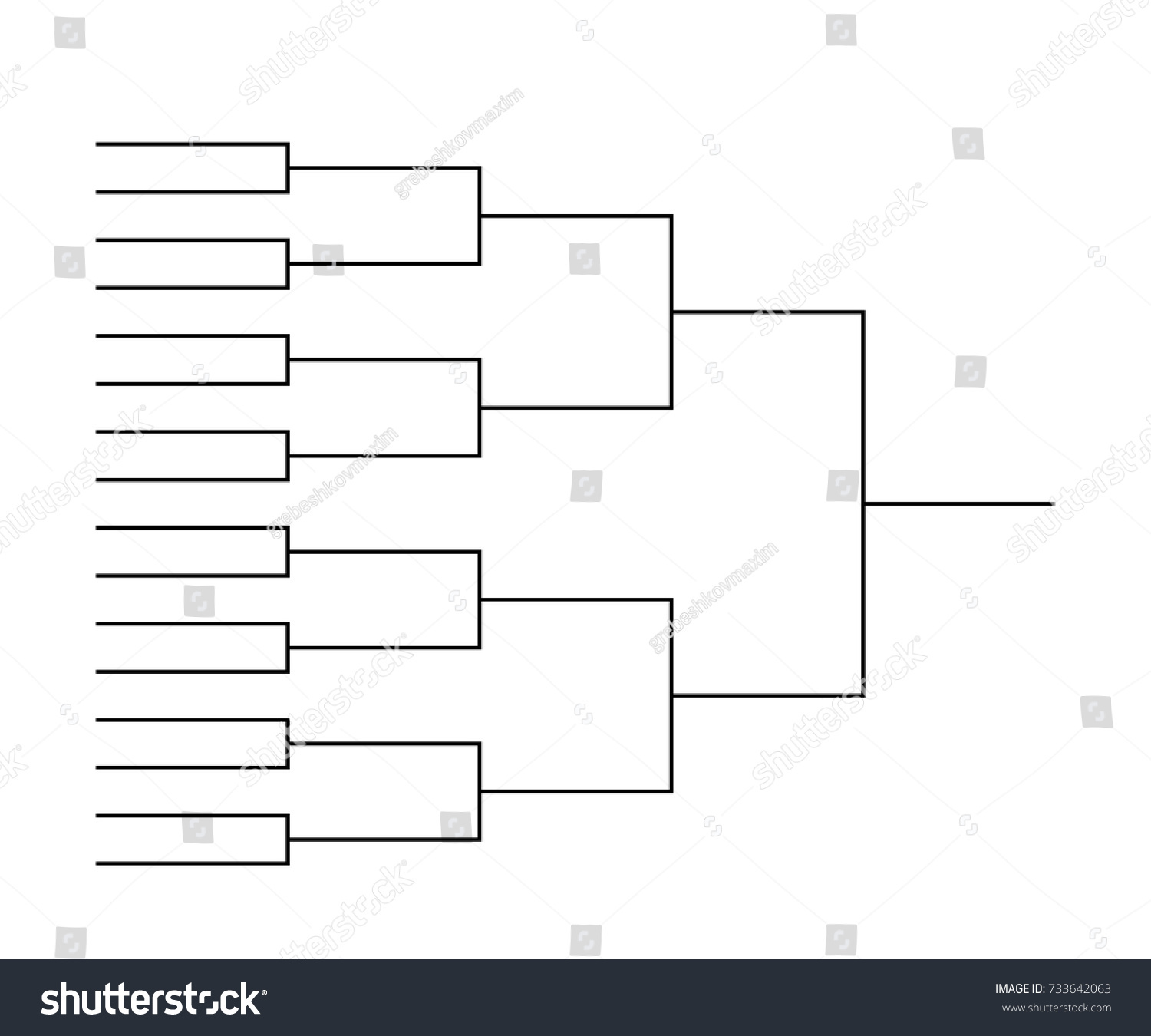 16 Team Tournament Bracket Templates Stock Vector (Royalty Free) 733642063