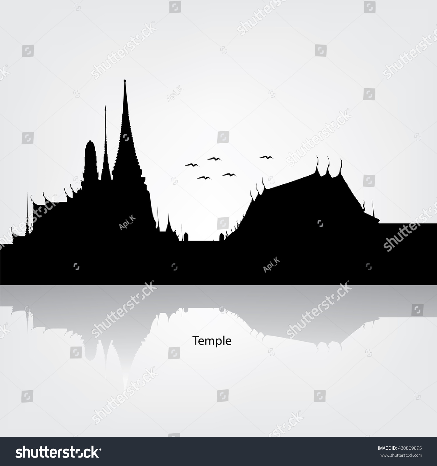 Temple Black White Stock Vector (Royalty Free) 430869895 | Shutterstock