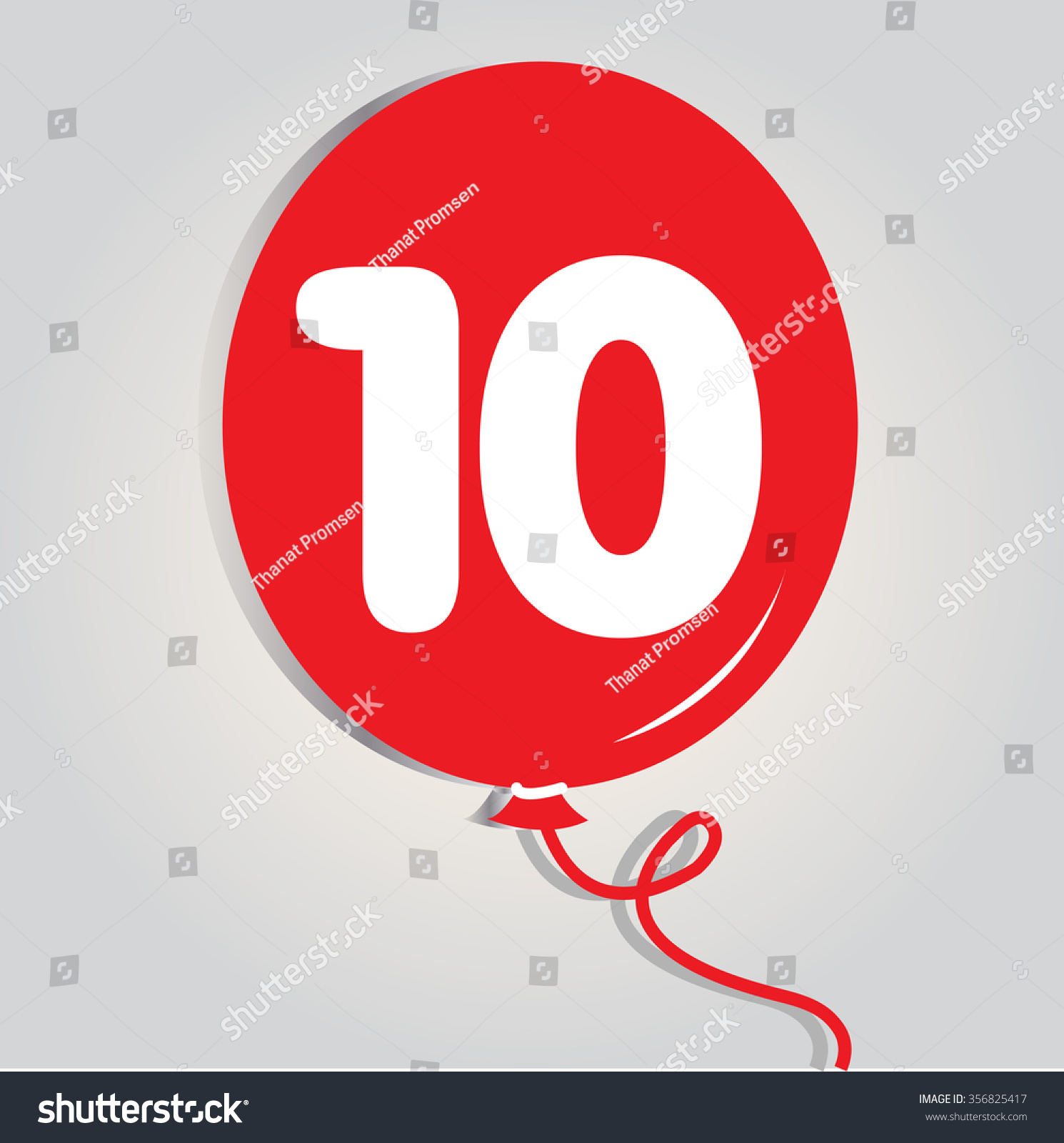 Ten Logo Balloon Vector Illustration Stock Vector (Royalty Free ...