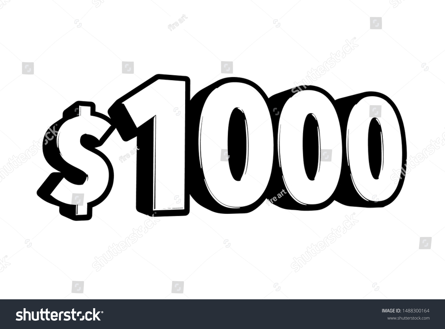 1000 Text Isolated On White Background Stock Vector (Royalty Free ...