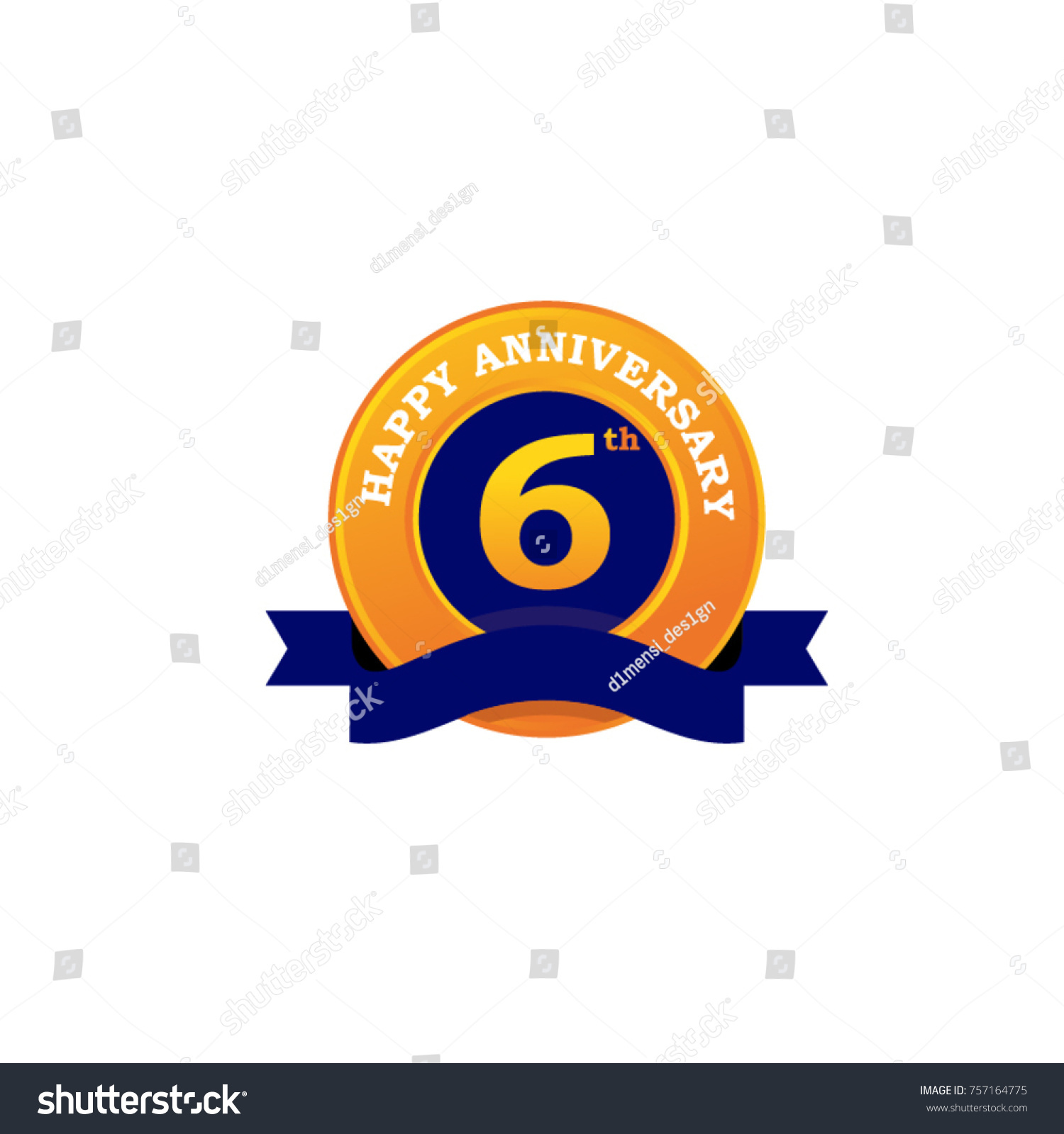6th Anniversary Emblematic Logo Design Stock Vector (Royalty Free ...
