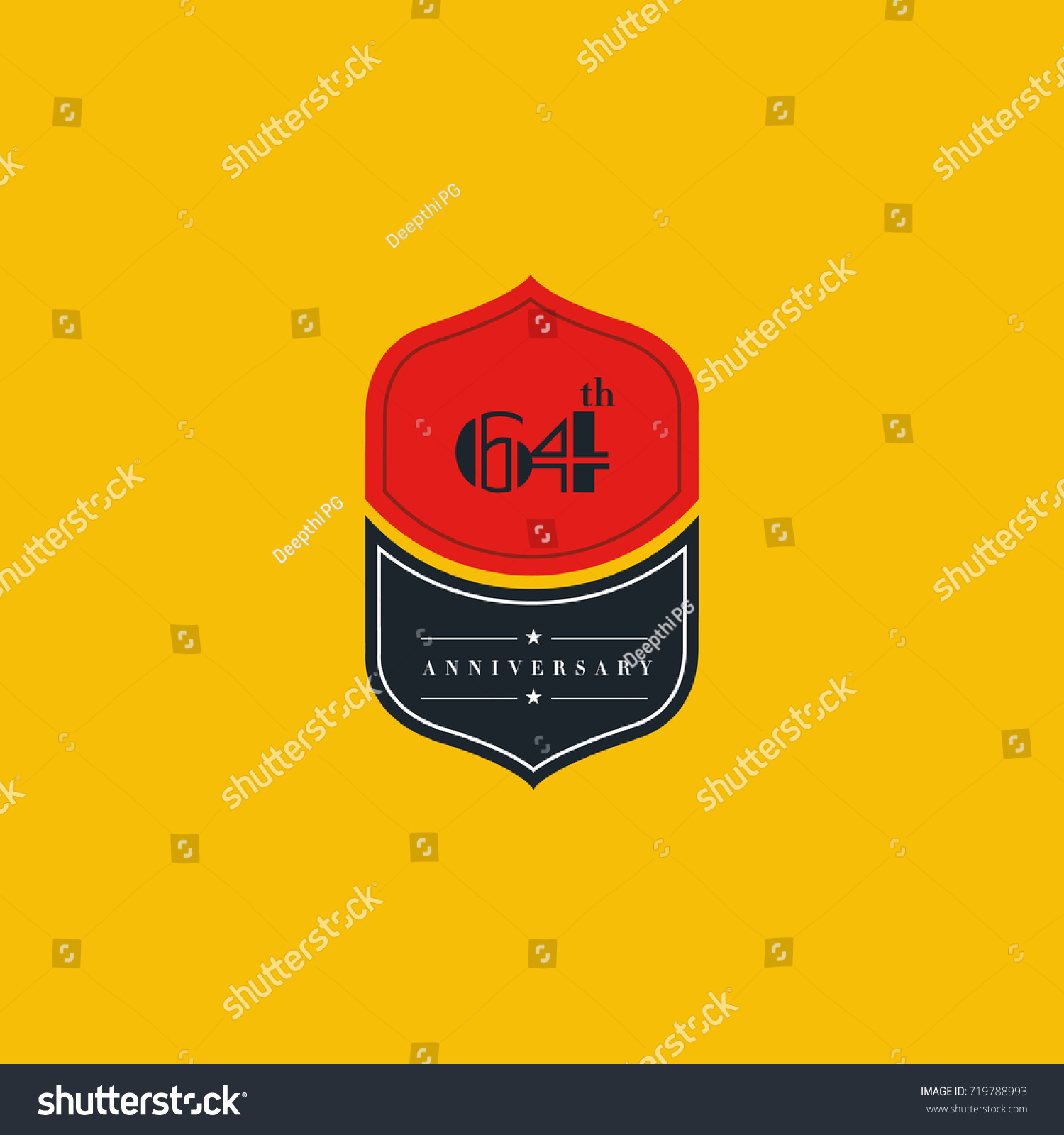 64th Anniversary Logo Boundary Design Vector Stock Vector (Royalty Free ...